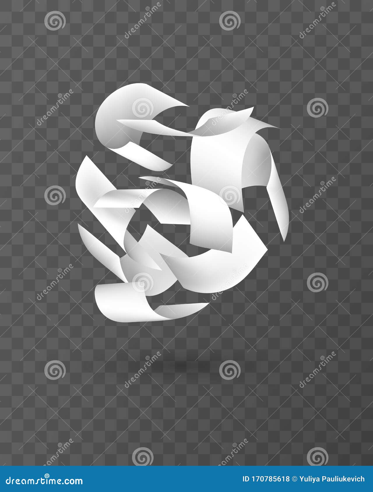 Fly Papers Set. Falling and Flying White Sheets Stock Vector ...