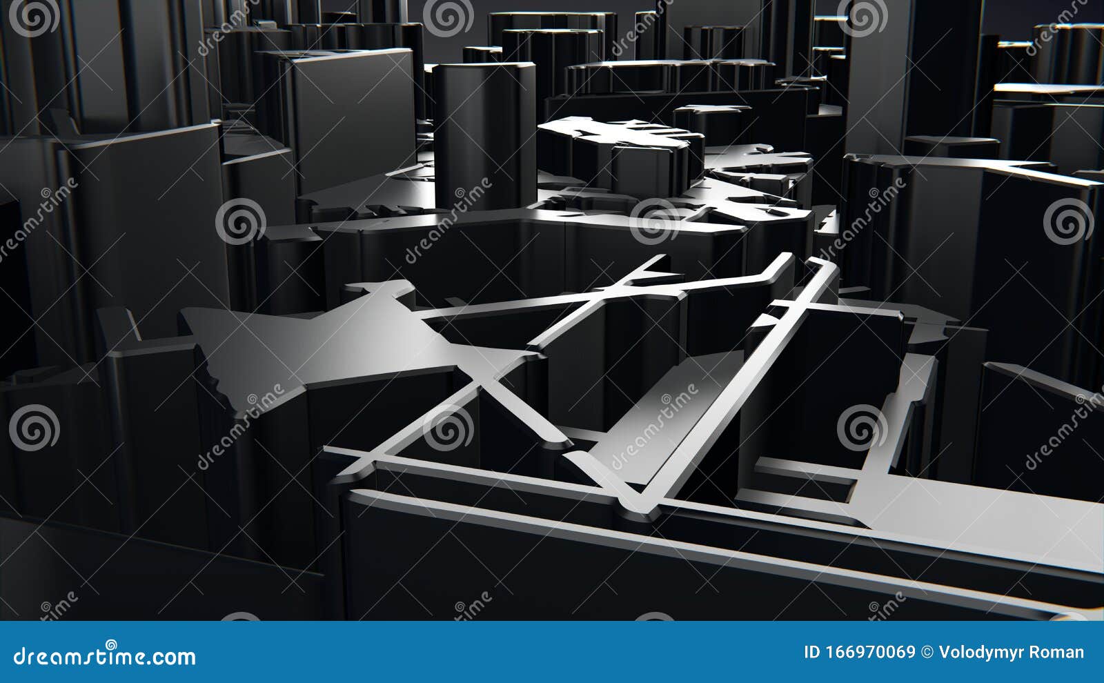 Fly Perspective Abstract Building Architecture Geometric Background or ...