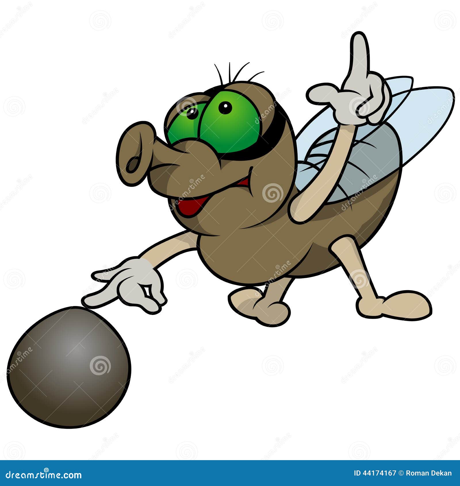 Fly Playing Marbles stock vector. Illustration of comical - 44174167