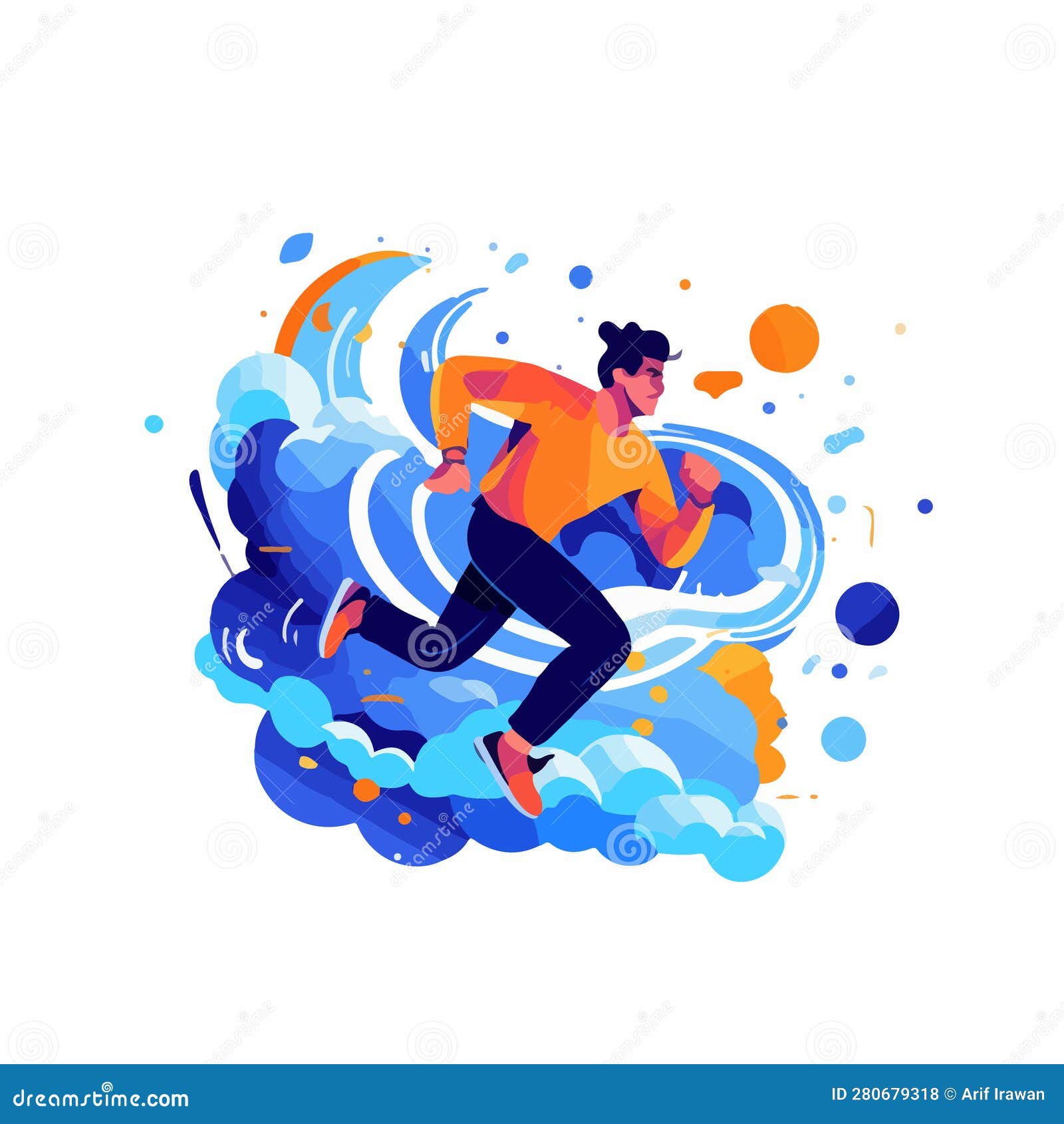 Fly and Run Flat Vector Character Vector Illustration Stock Vector ...