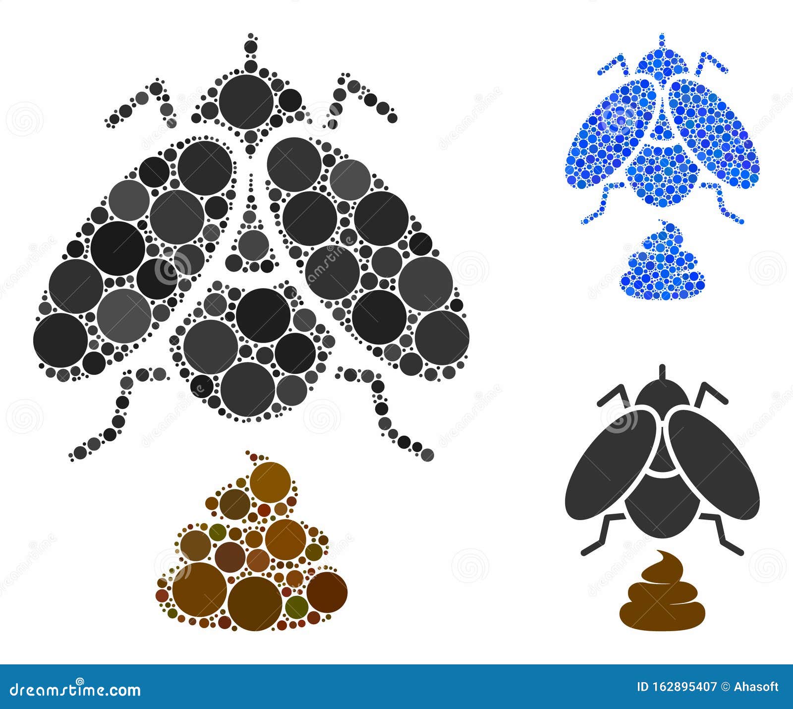 Fly Shit Mosaic Icon of Spheric Items Stock Illustration - Illustration ...