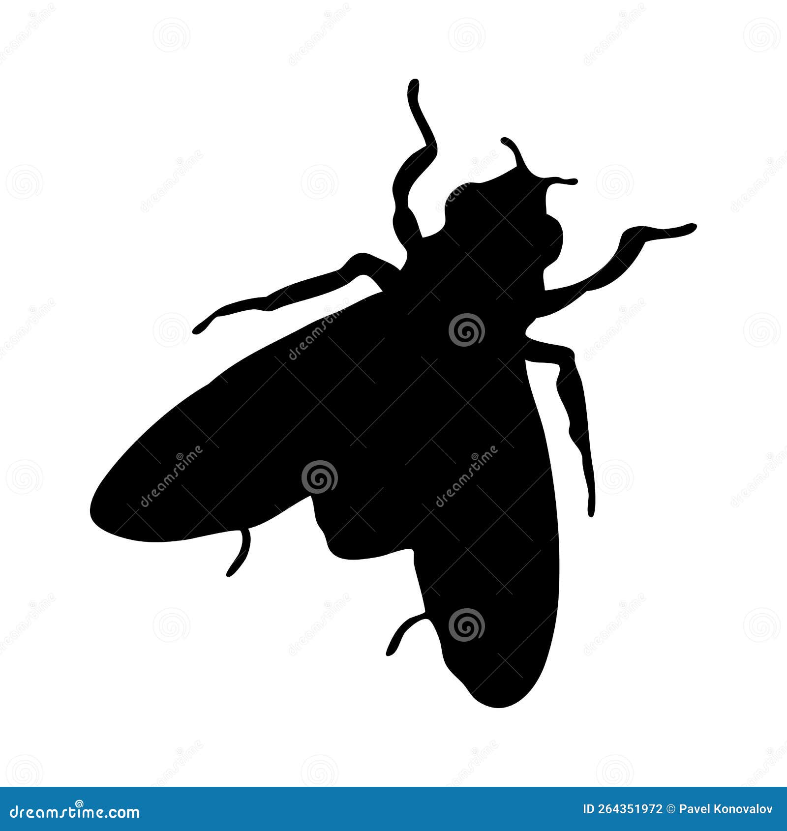 Fly Silhouette stock vector. Illustration of design - 264351972