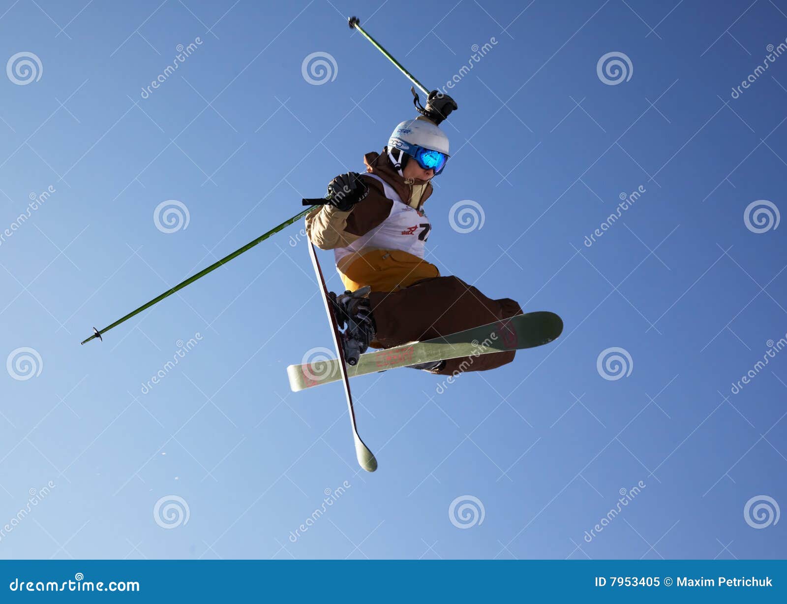 Fly ski man editorial image. Image of high, leisure, blue - 7953405
