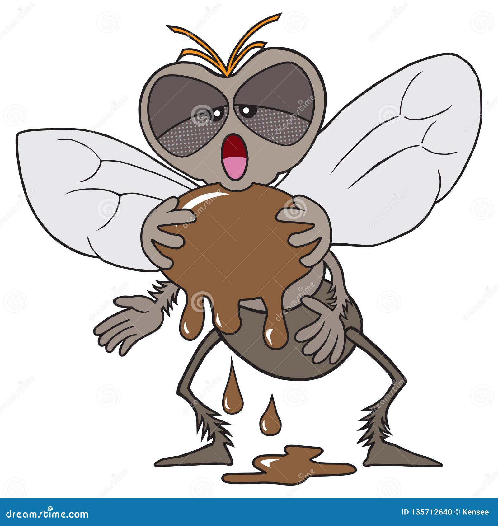 Fly with Snack stock vector. Illustration of consuming - 135712640