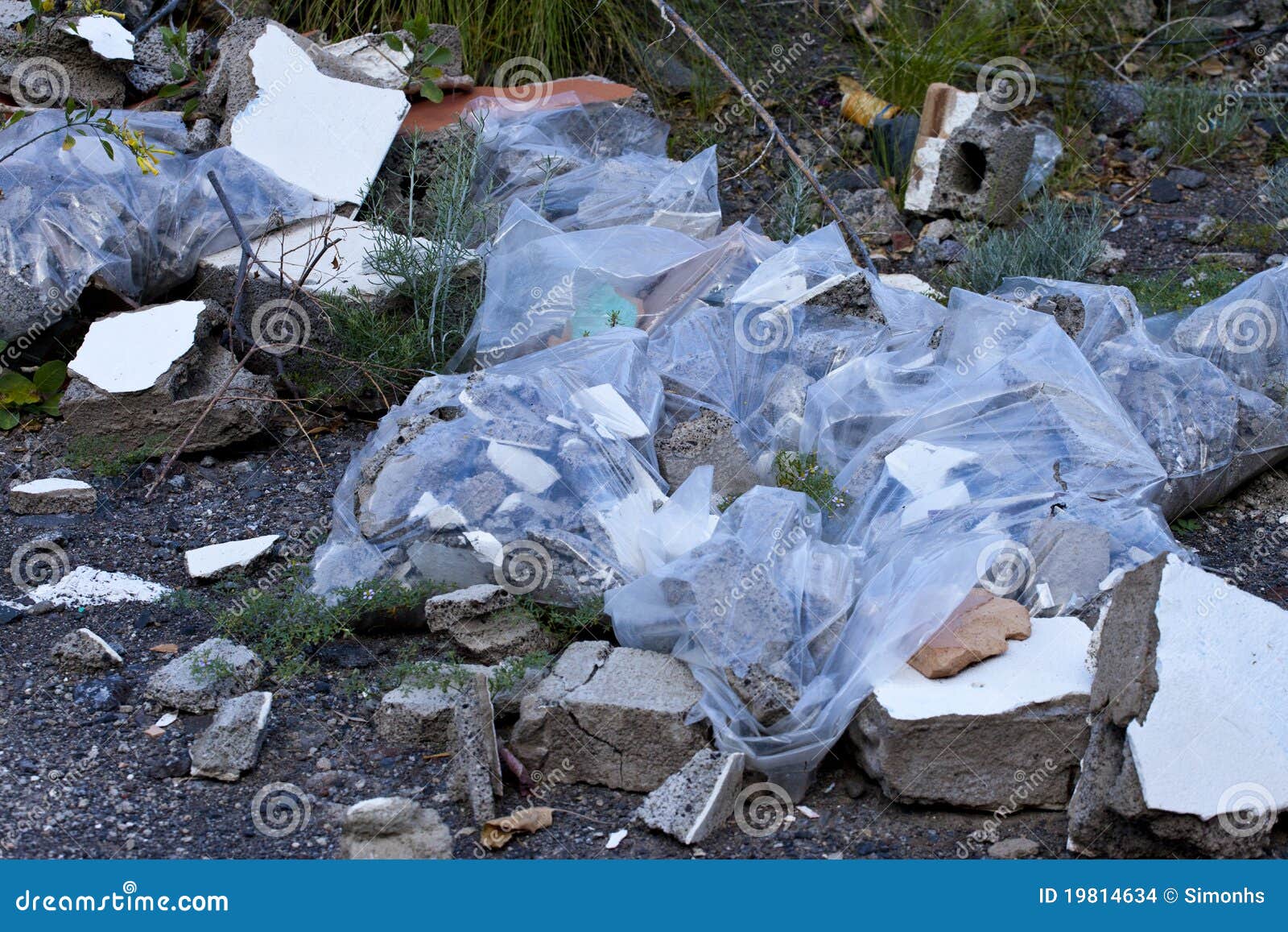 Fly Tipped Rubble stock photo. Image of environment, spoil - 19814634