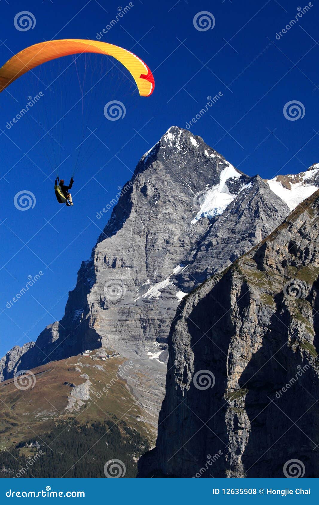 Fly towards Eiger Wall stock photo. Image of mountain - 12635508