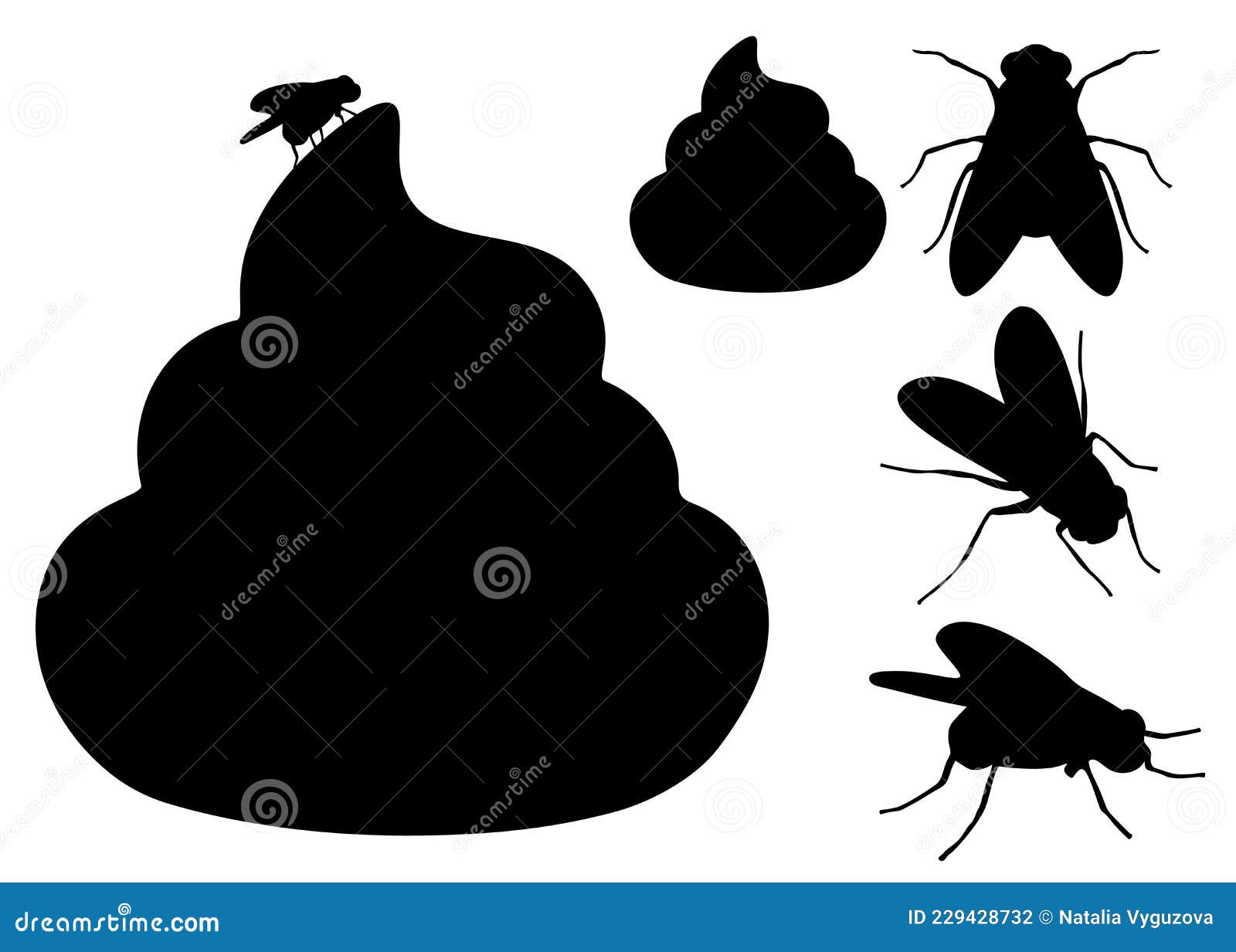 Fly and turd included. stock vector. Illustration of graphics - 229428732