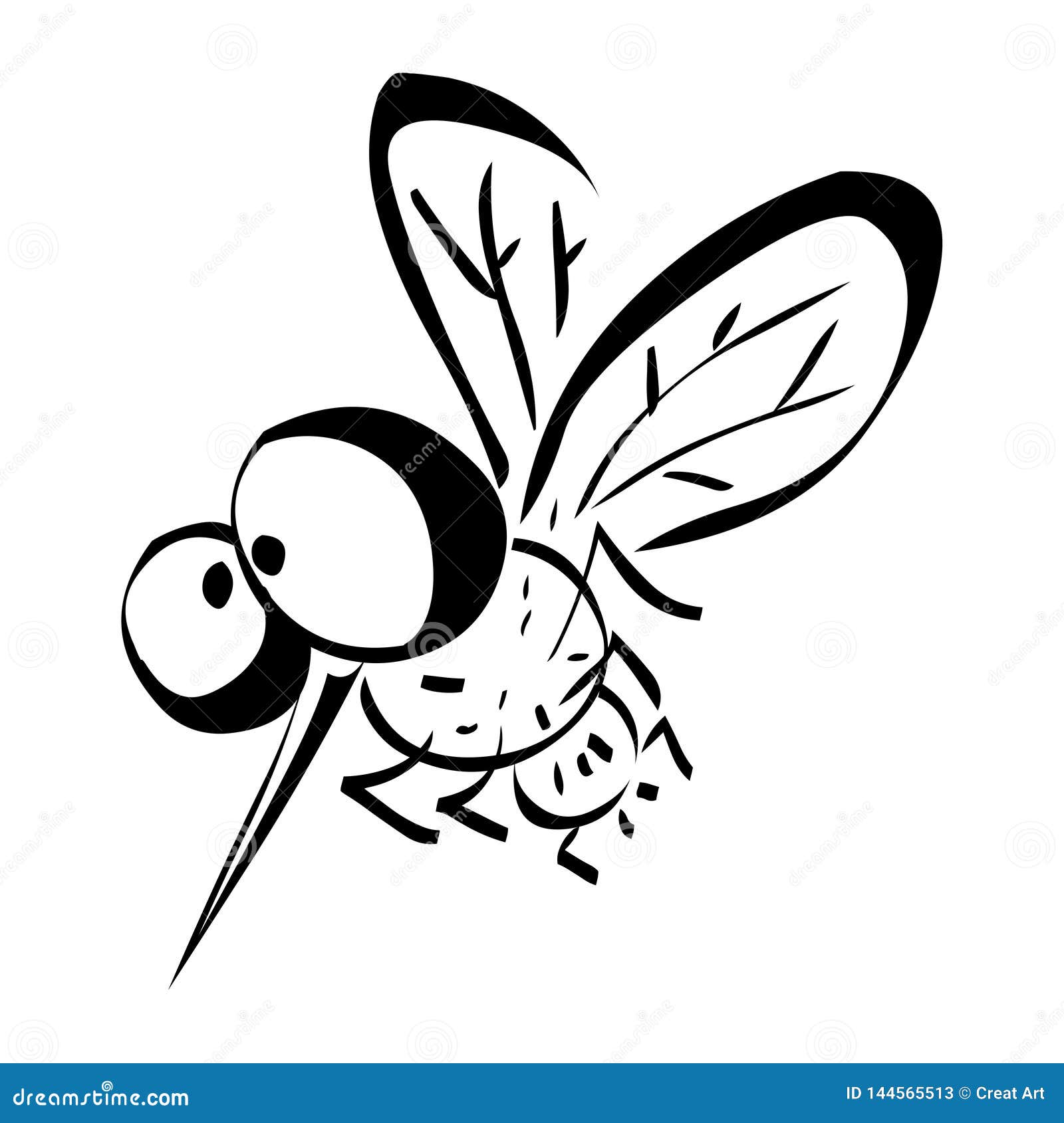 Fly Vector Illustration Mosquito.Doodle Fly Stock Vector - Illustration ...