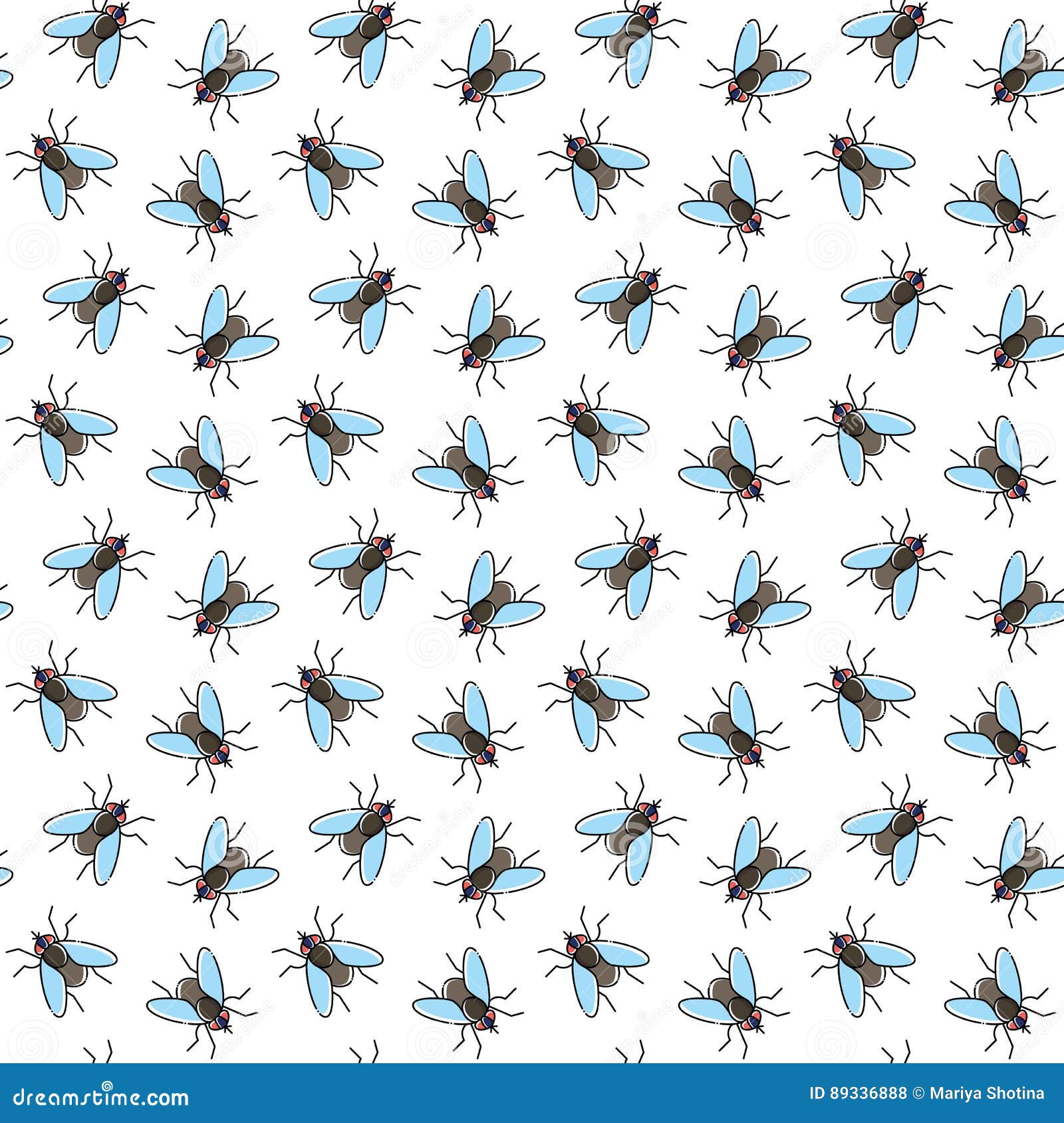 Fly Vector Seamless Pattern for Textile Design, Wallpaper, Wrapping ...