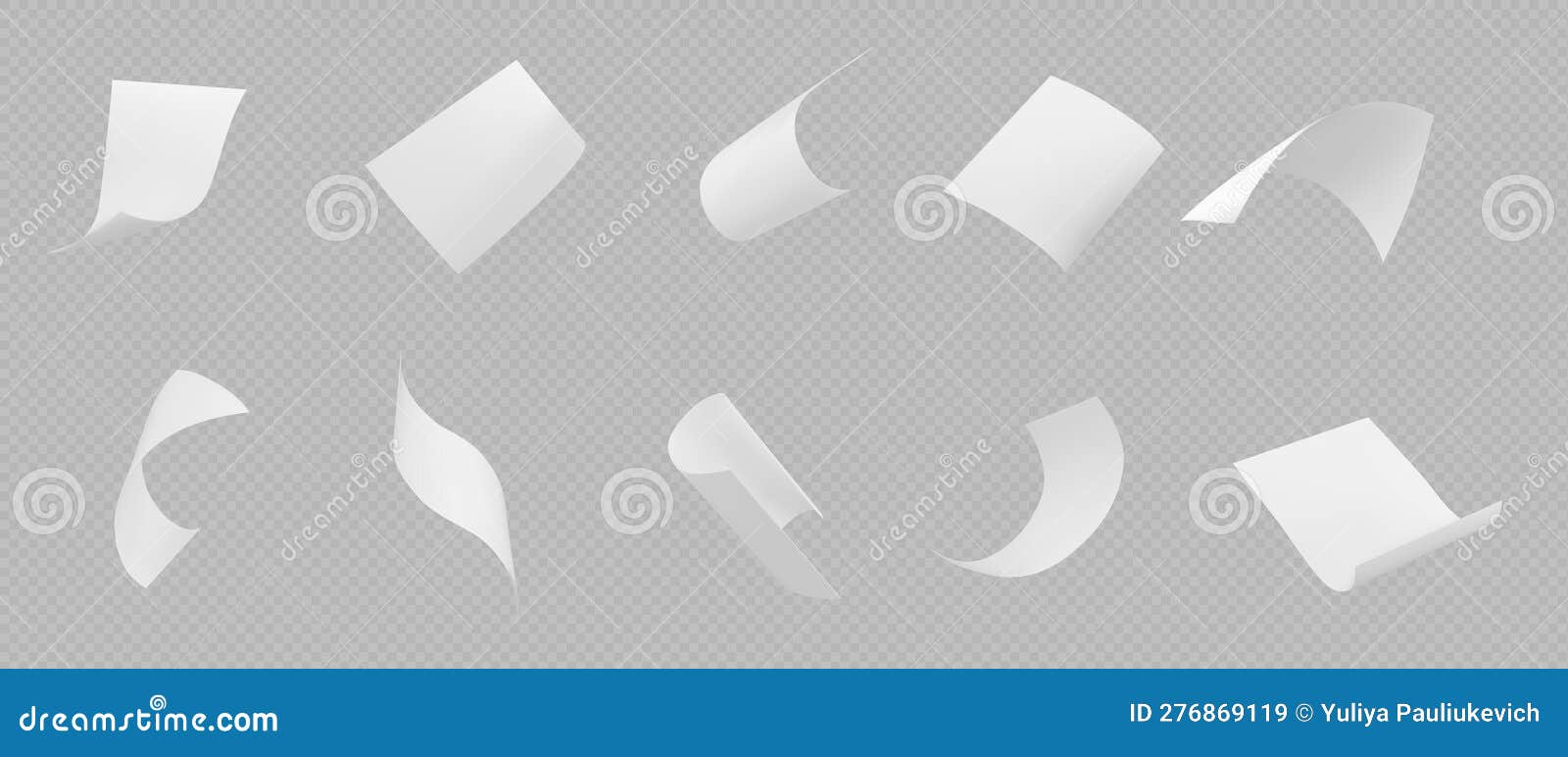 Fly White Paper Sheet, Fall Document Page Vector Stock Illustration ...