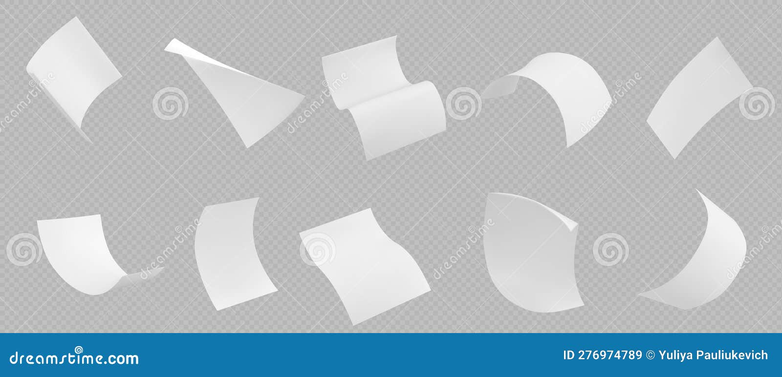 Fly White Paper Sheet, Fall Document Page Vector Stock Vector ...