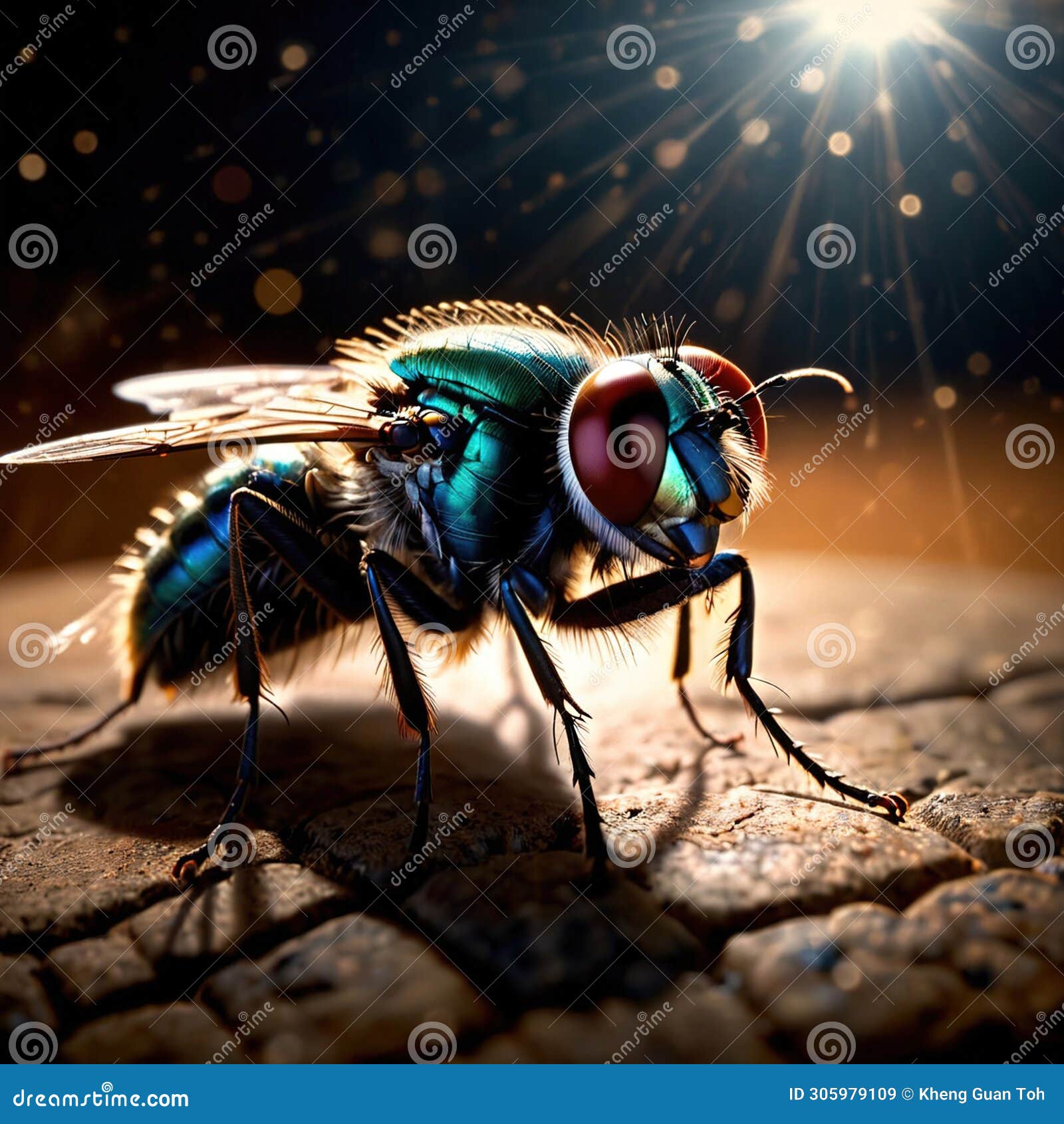 Fly Wild Animal Living in Nature, Part of Ecosystem Stock Illustration ...