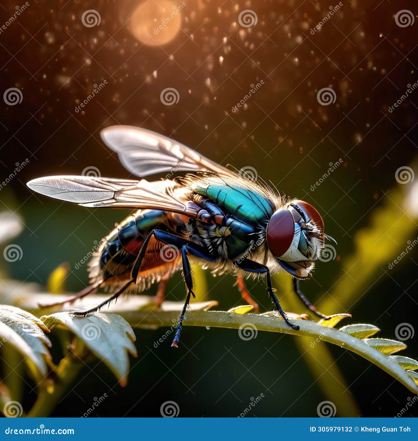 Fly Wild Animal Living in Nature, Part of Ecosystem Stock Illustration ...