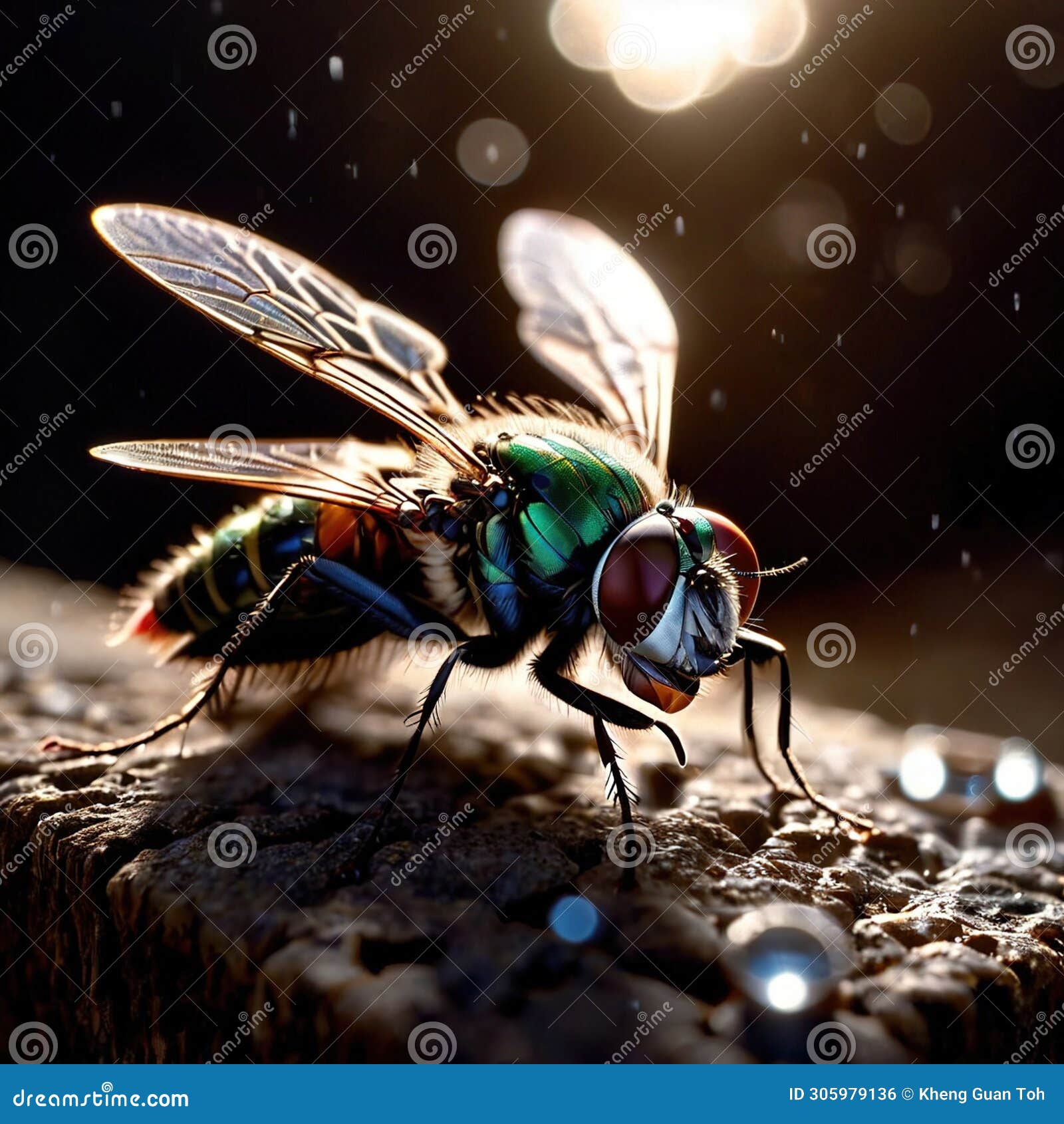 Fly Wild Animal Living in Nature, Part of Ecosystem Stock Illustration ...