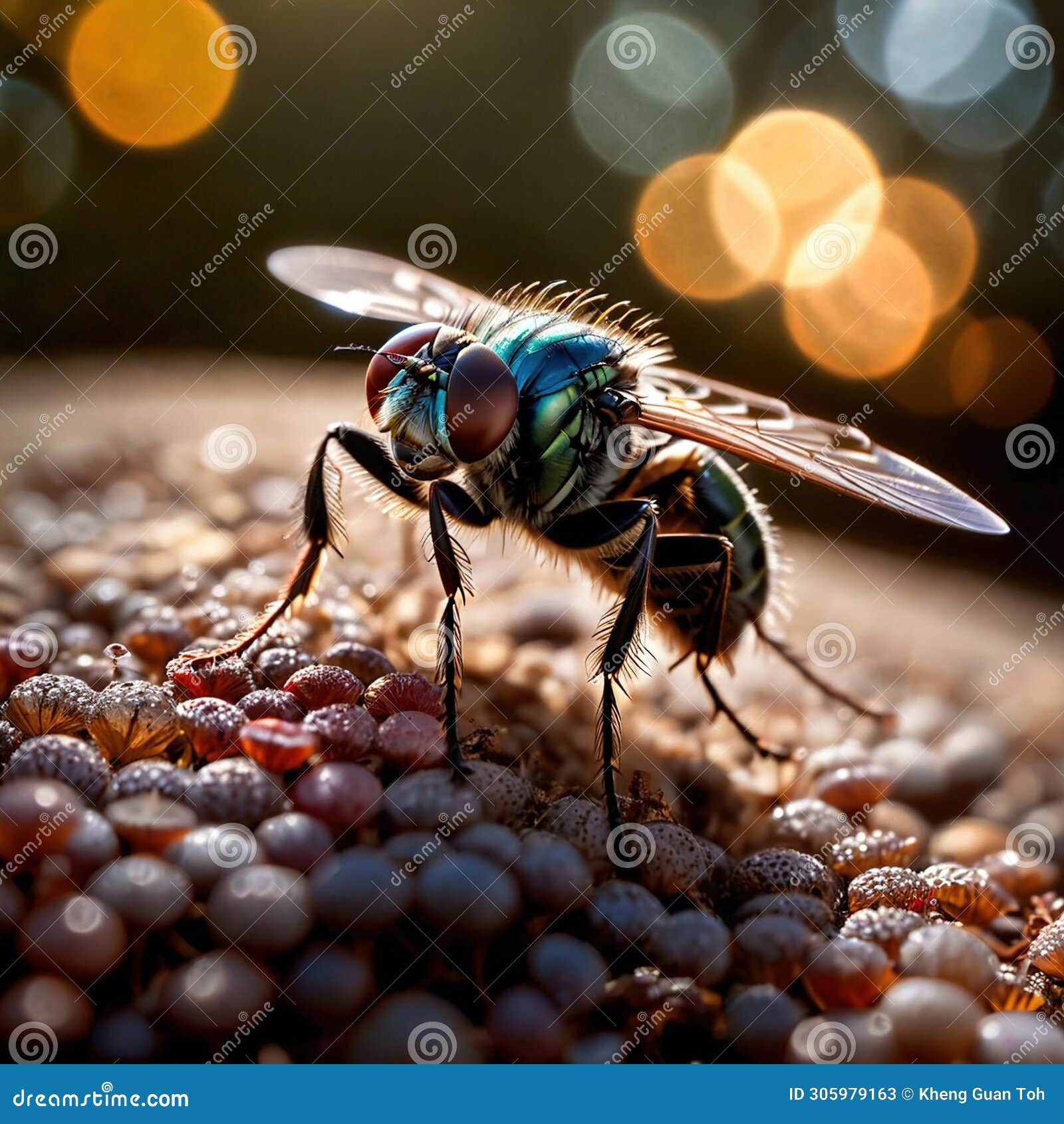 Fly Wild Animal Living in Nature, Part of Ecosystem Stock Illustration ...
