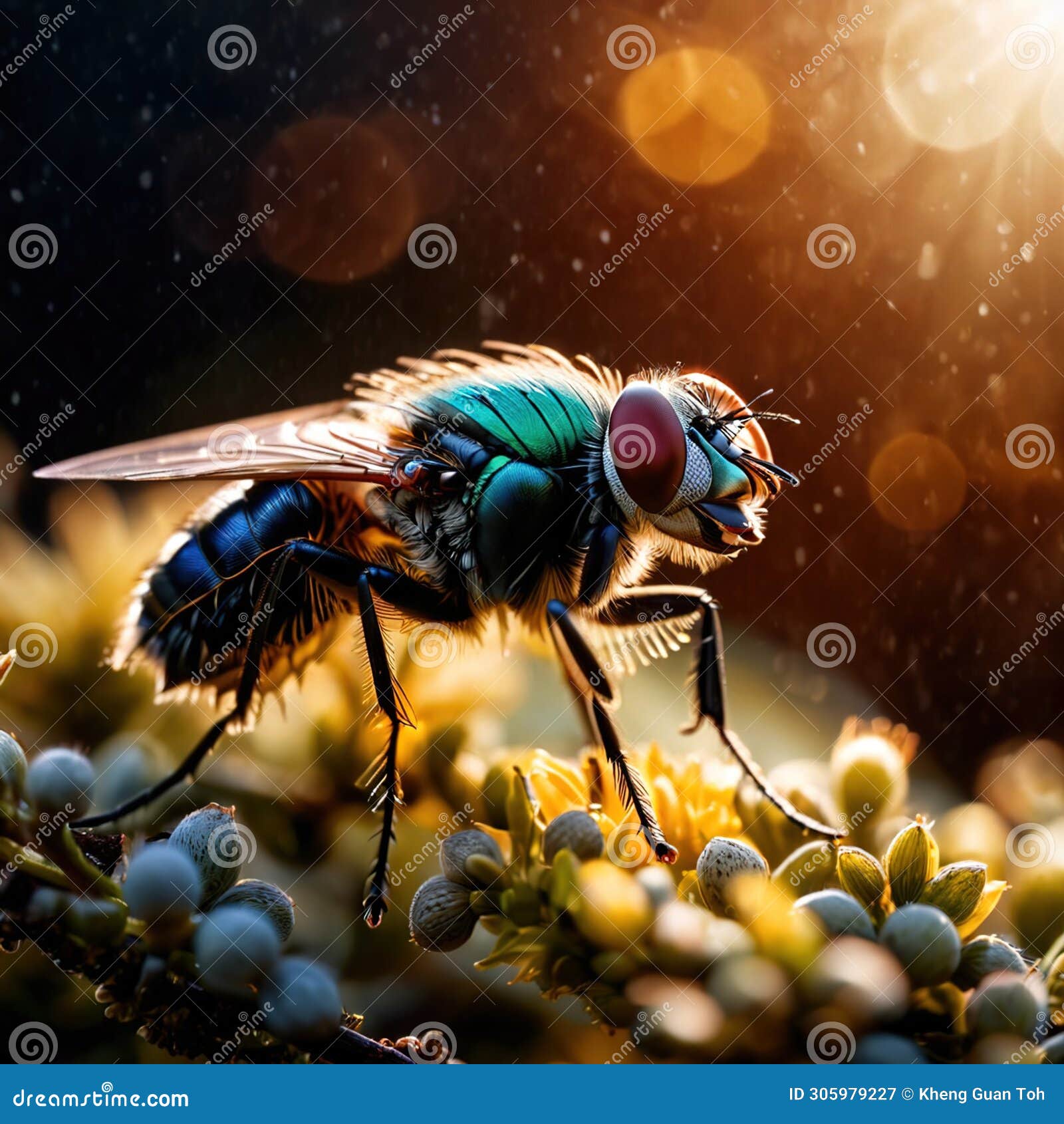 Fly Wild Animal Living in Nature, Part of Ecosystem Stock Illustration ...