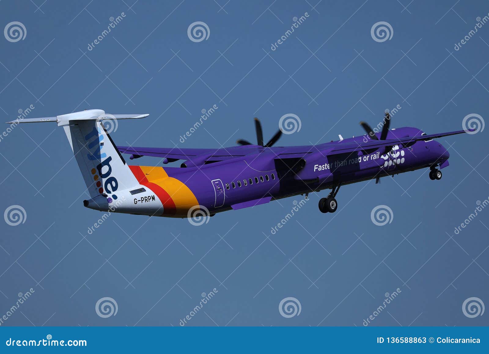 FlyBe Jet Flying Up in the Sky Editorial Stock Photo - Image of takeoff ...