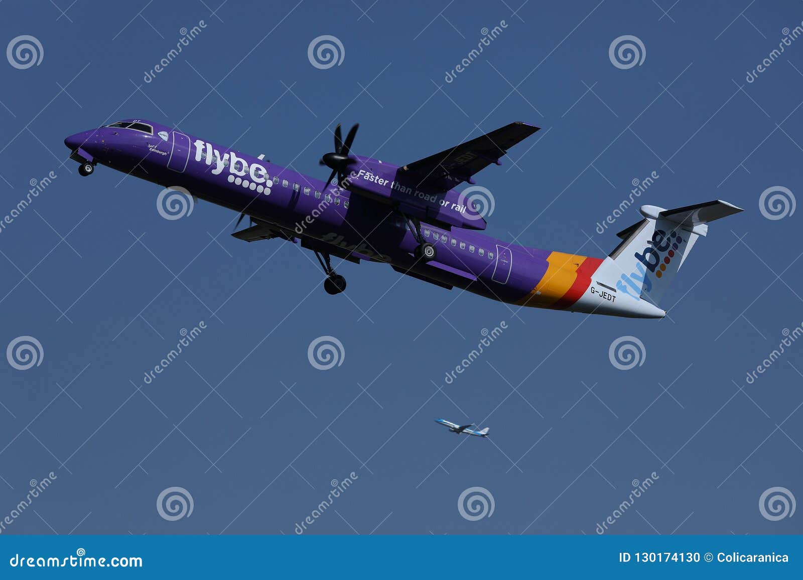 FlyBe Jet Flying Up in the Sky Editorial Image - Image of blue, heavy ...
