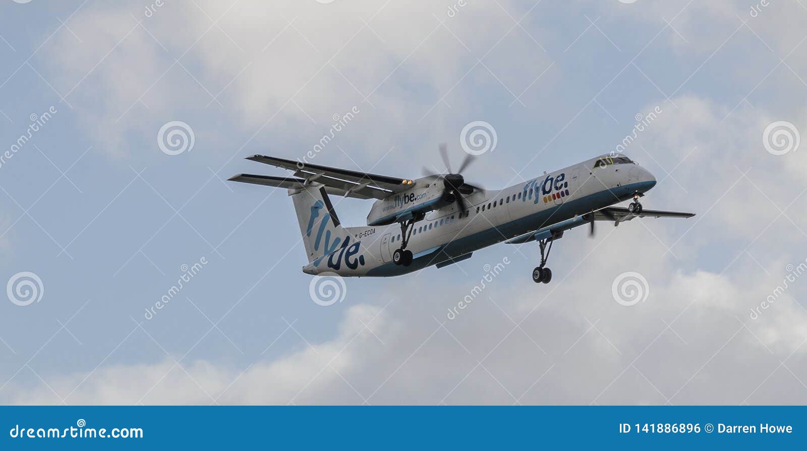 Flybe Prop Aircraft Landing at Heathrow Editorial Photo - Image of wing ...