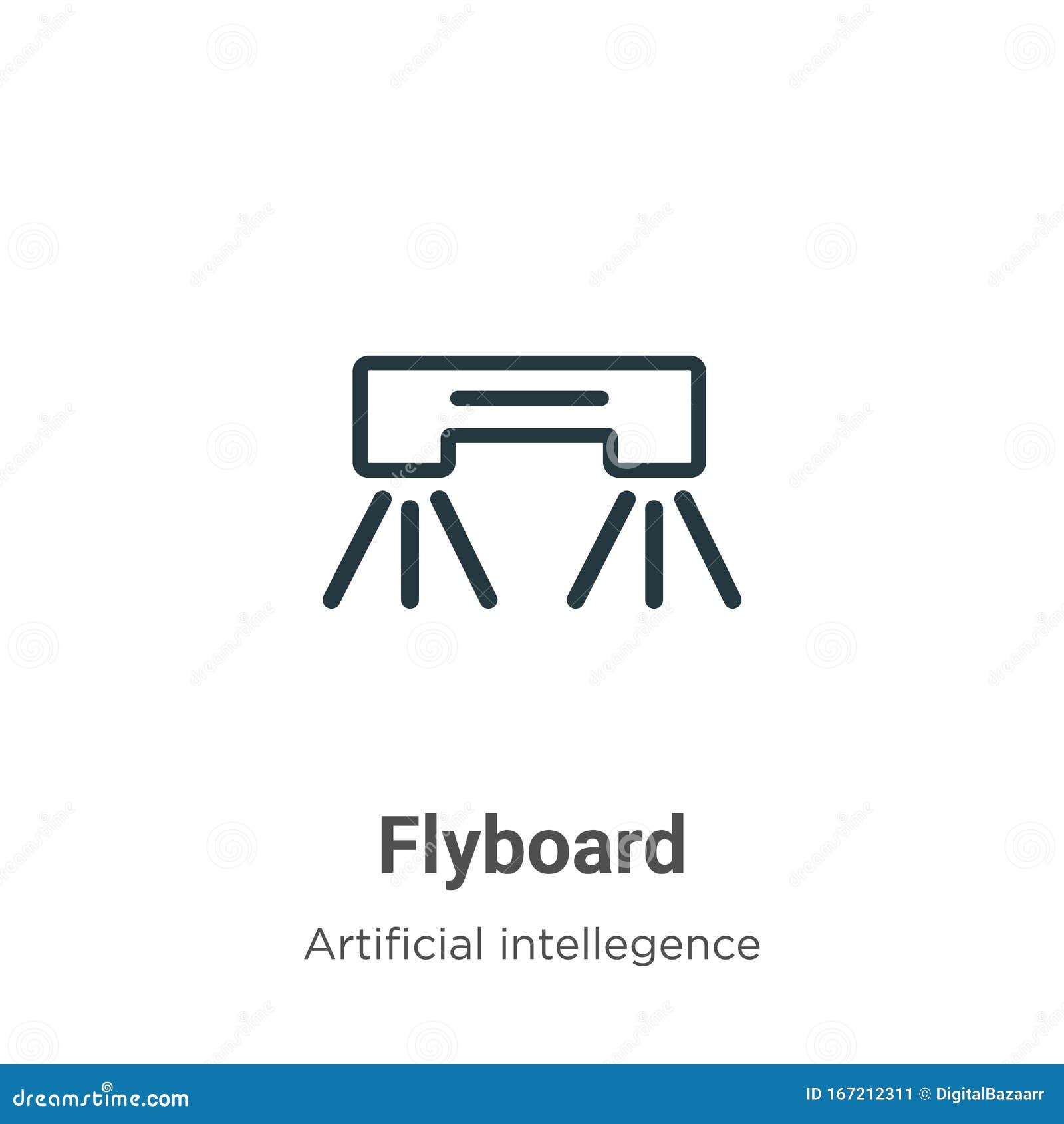Flyboard Outline Vector Icon. Thin Line Black Flyboard Icon, Flat ...