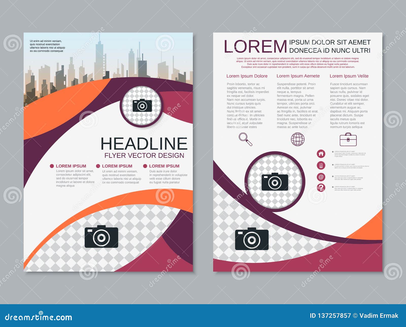 Modern Professional Two-sided Flyer Vector Design Template Stock Vector ...