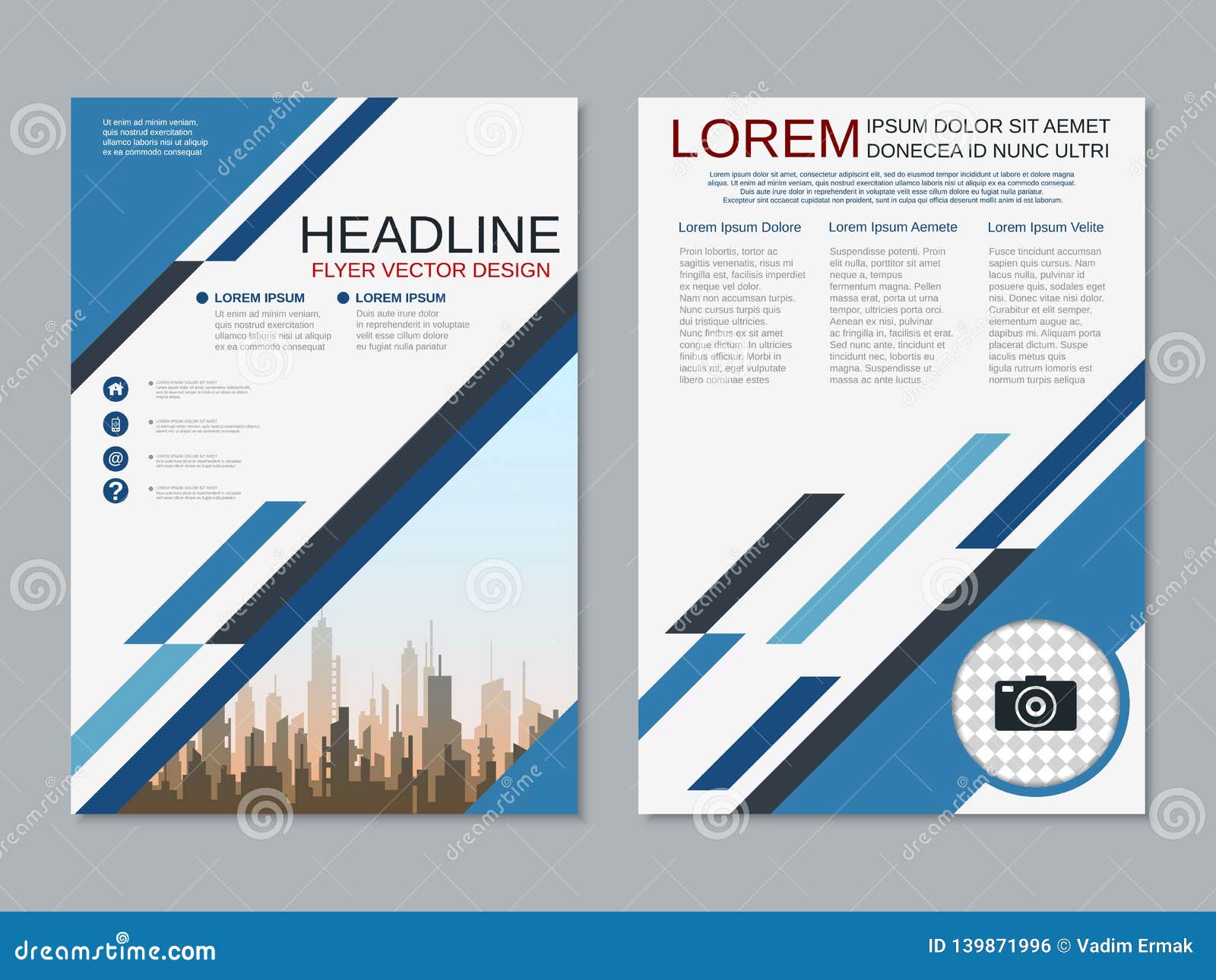 Modern Professional Two-sided Flyer Vector Design Template Stock Vector ...