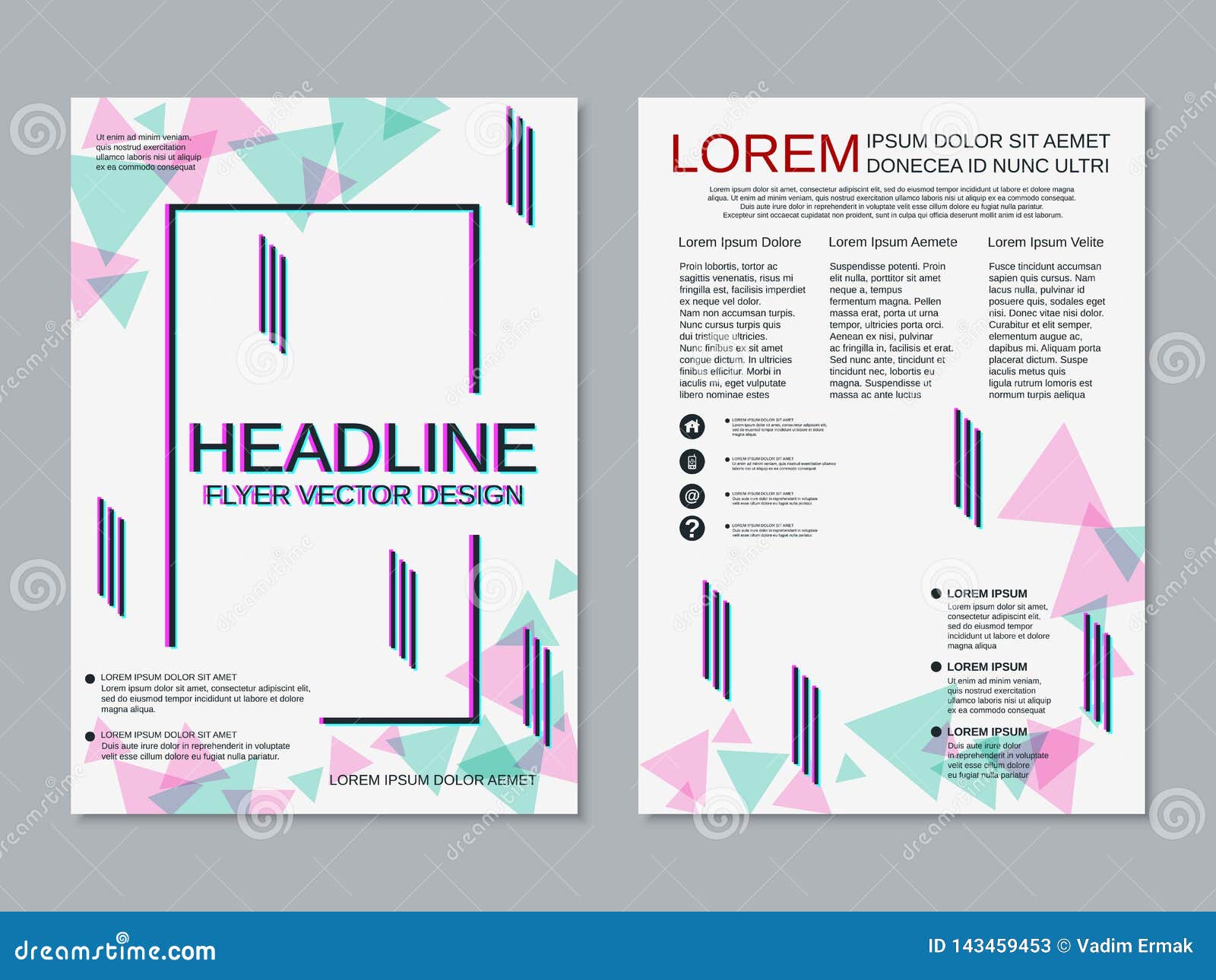 Modern Professional Two-sided Flyer Vector Design Template Stock Vector ...