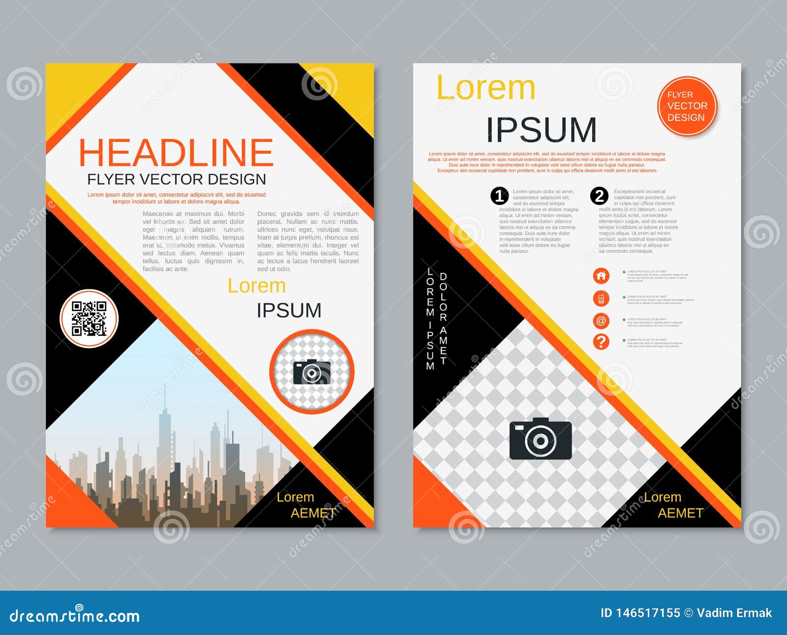 Modern Professional Two-sided Flyer Vector Design Template Stock Vector ...