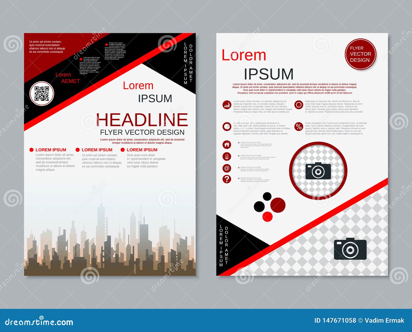 Modern Professional Two-sided Flyer Vector Design Template Stock Vector ...