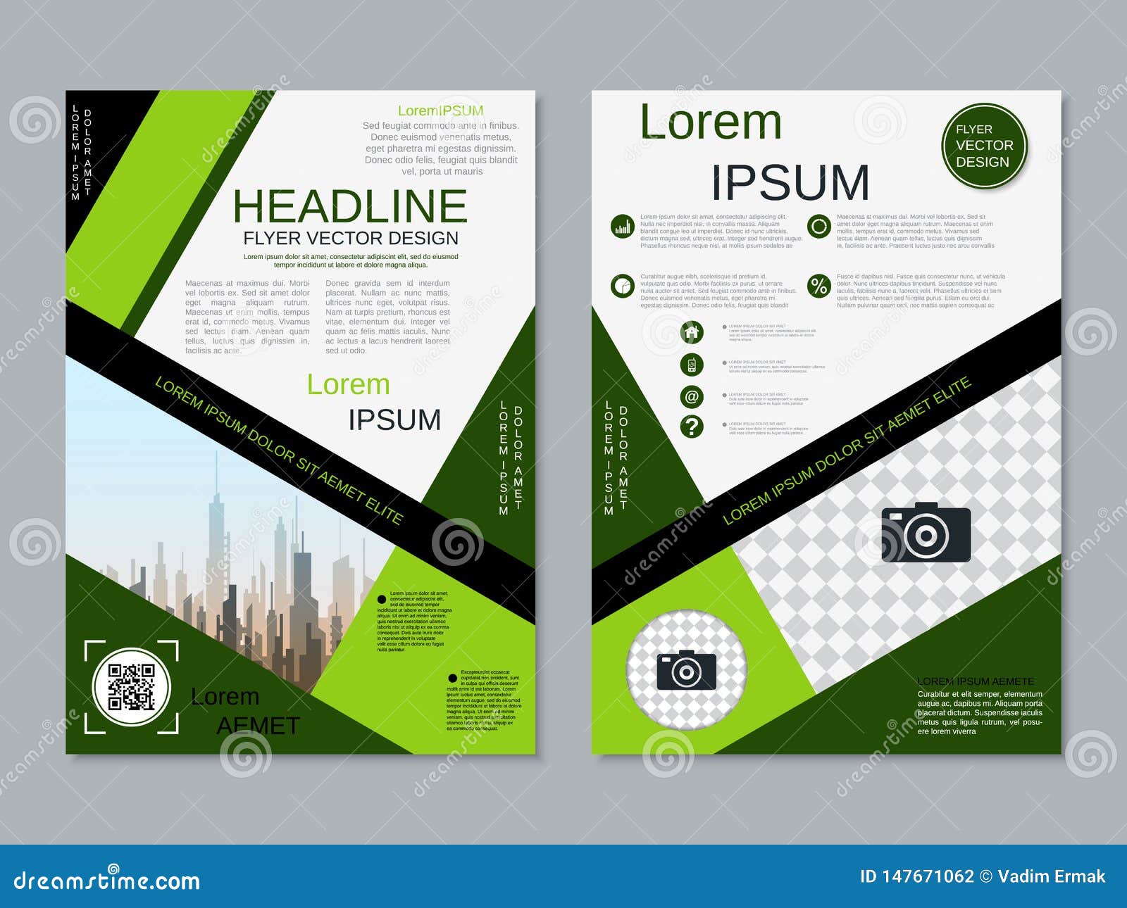 Modern Professional Two-sided Flyer Vector Design Template Stock Vector ...