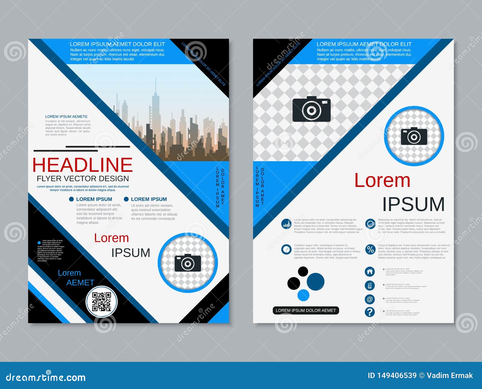 Modern Professional Two-sided Flyer Vector Design Template Stock Vector ...