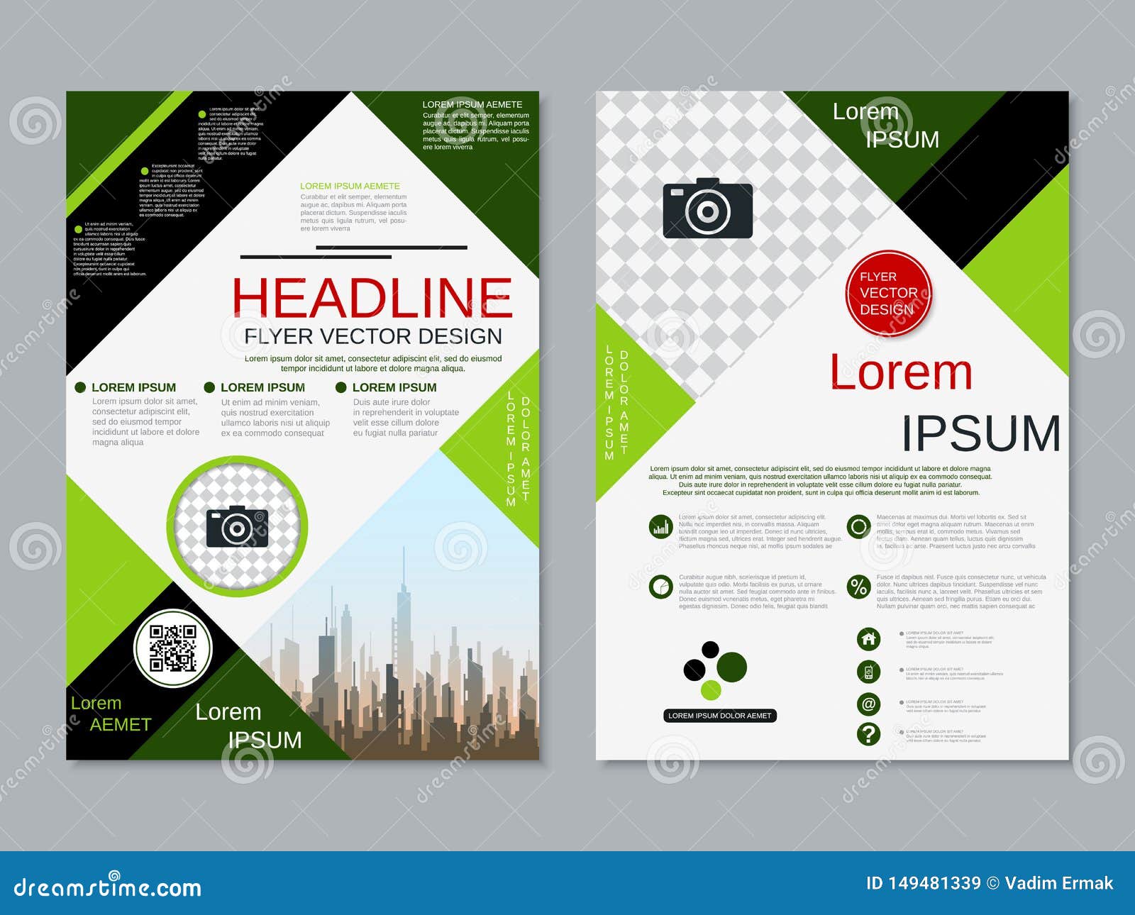 Modern Professional Two-sided Flyer Vector Design Template Stock Vector ...