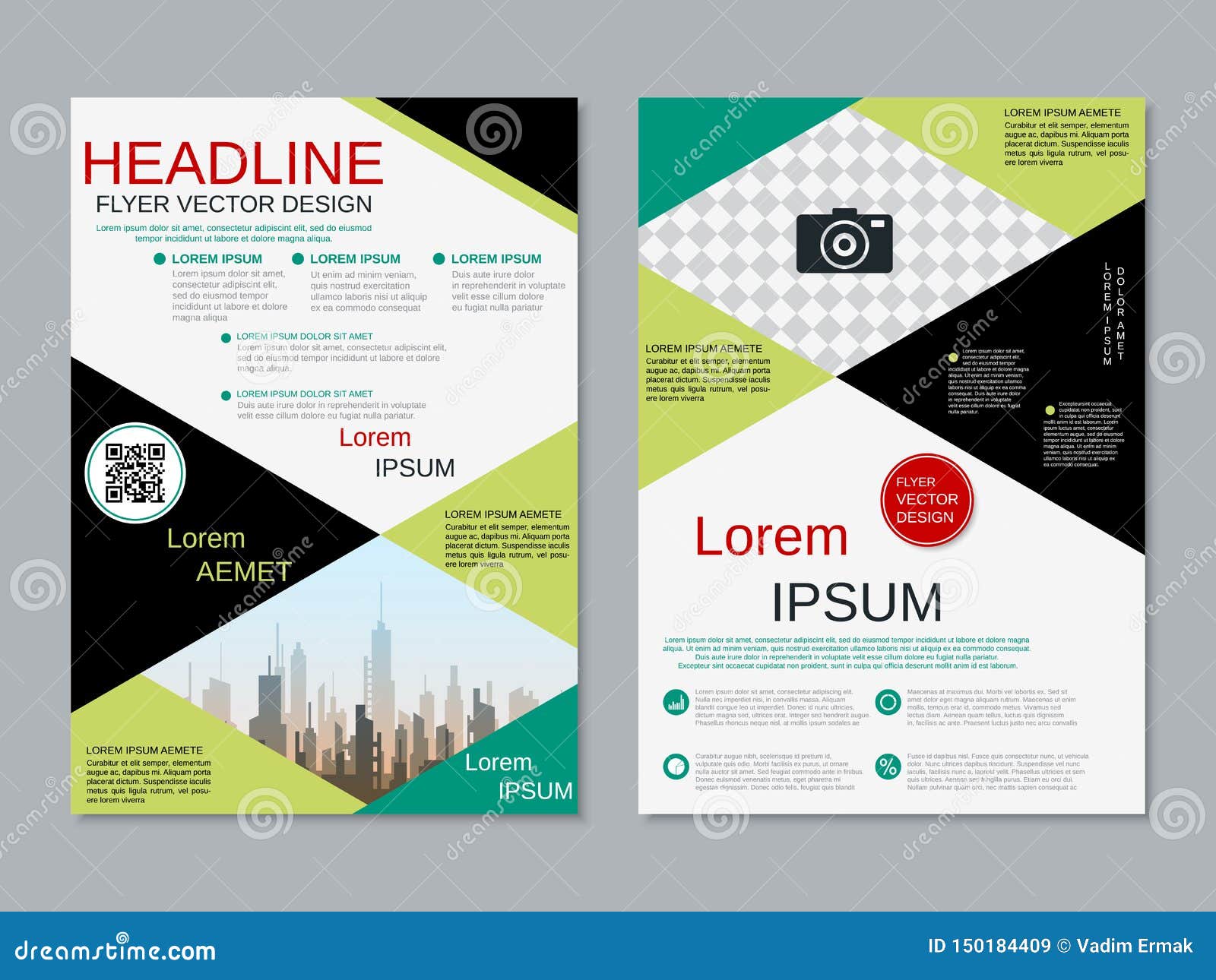 Modern Professional Two-sided Flyer Vector Design Template Stock Vector ...