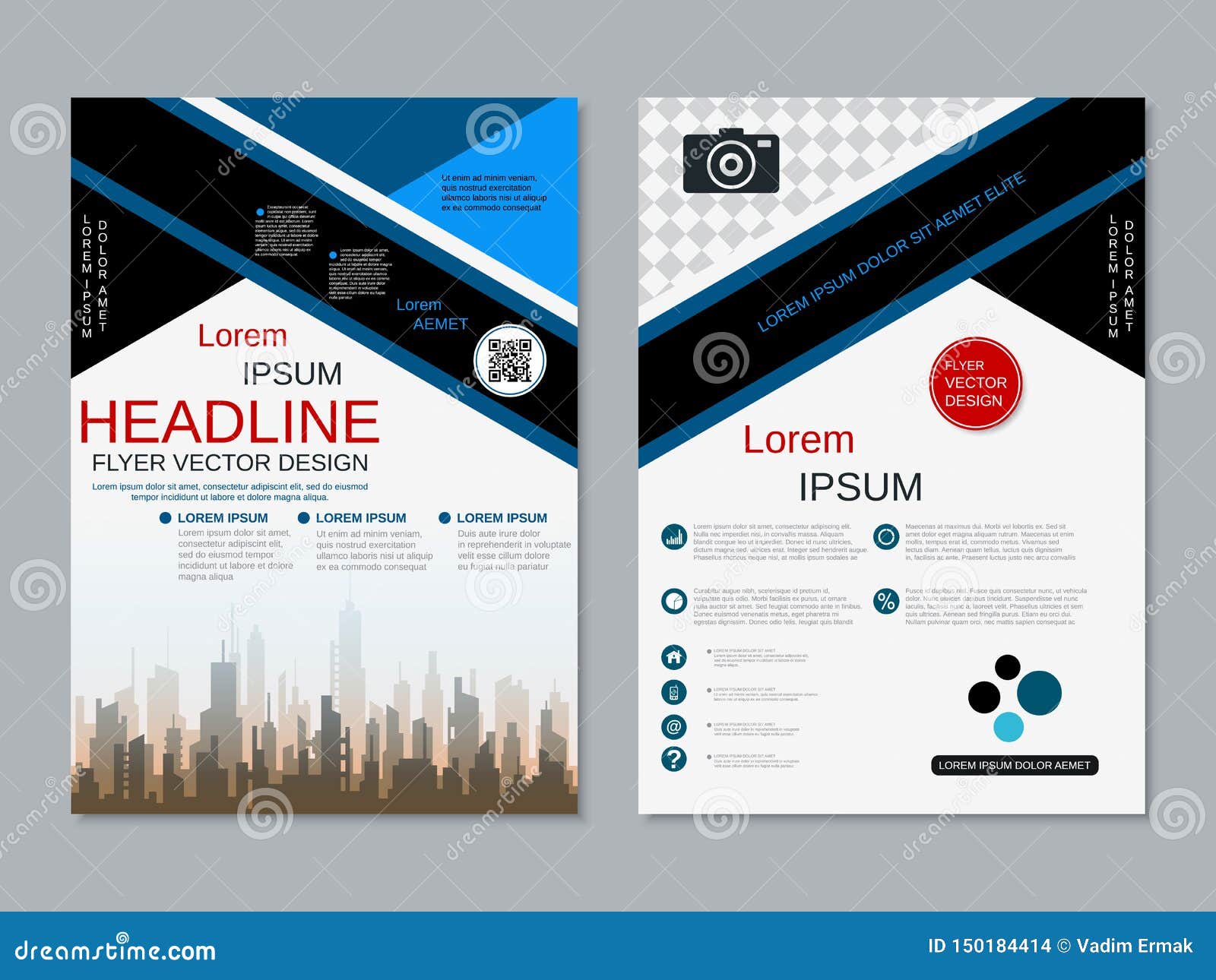 Modern Professional Two-sided Flyer Vector Design Template Stock Vector ...