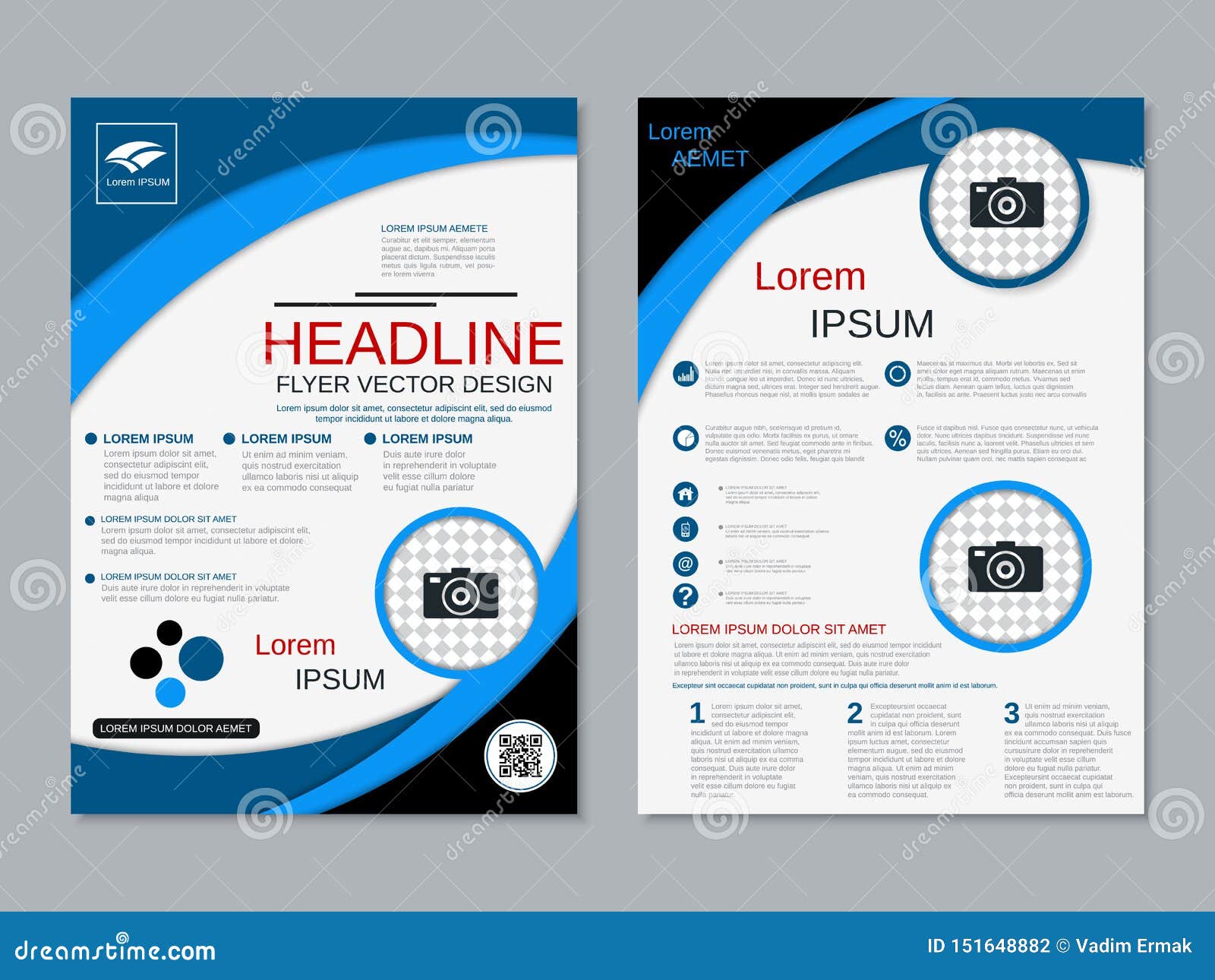 Modern Professional Two-sided Flyer Vector Design Template Stock Vector ...