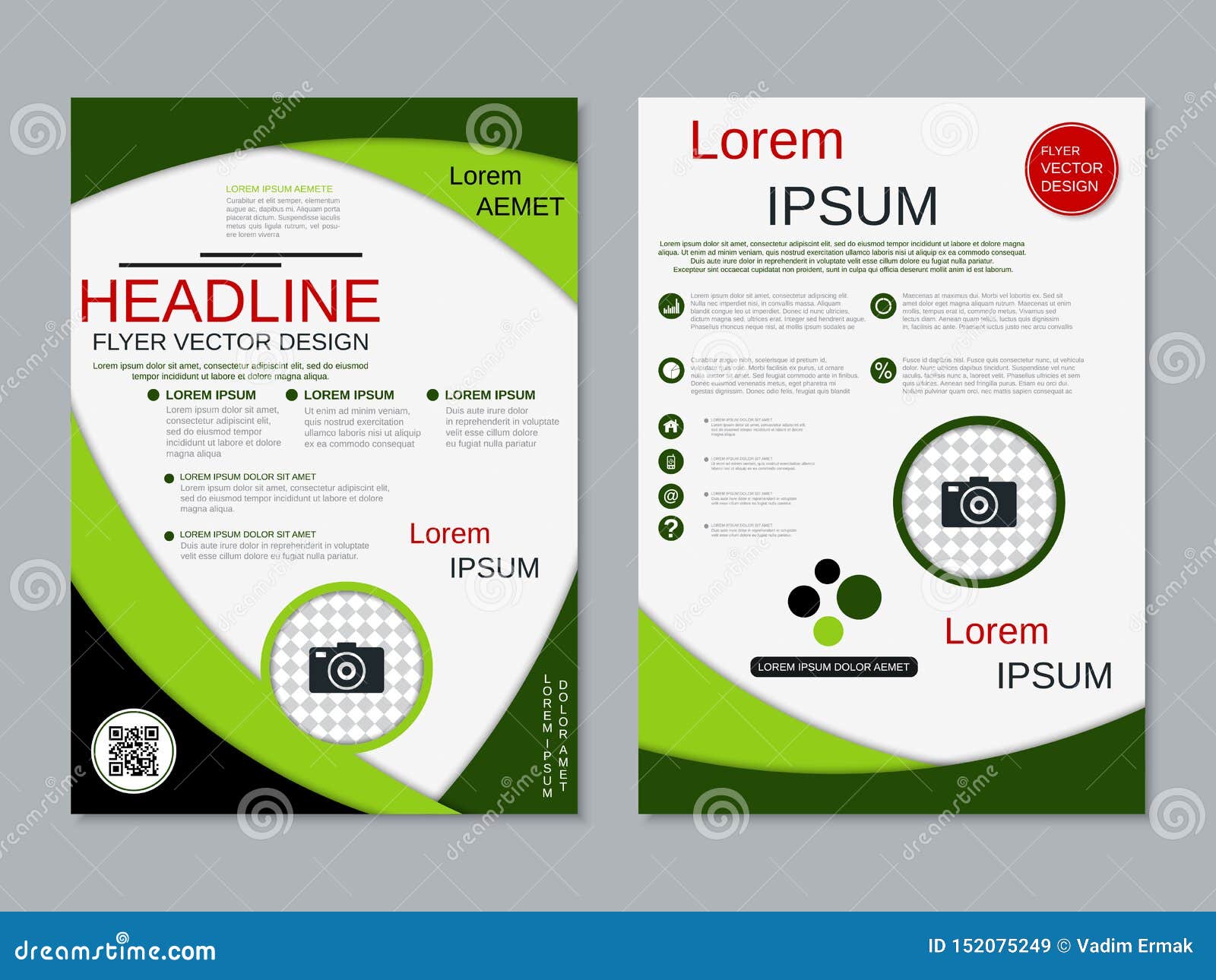 Modern Professional Two-sided Flyer Vector Design Template Stock Vector ...