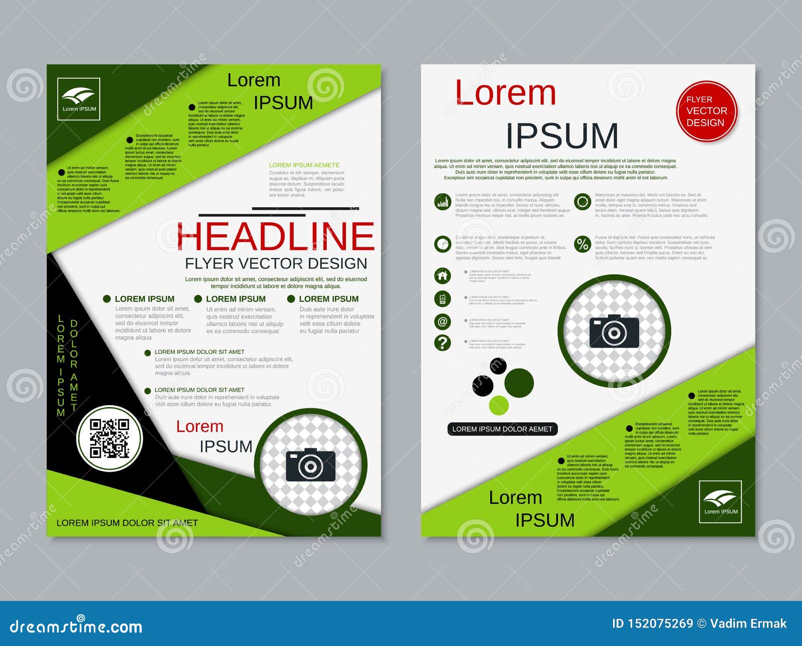 Modern Professional Two-sided Flyer Vector Design Template Stock Vector ...