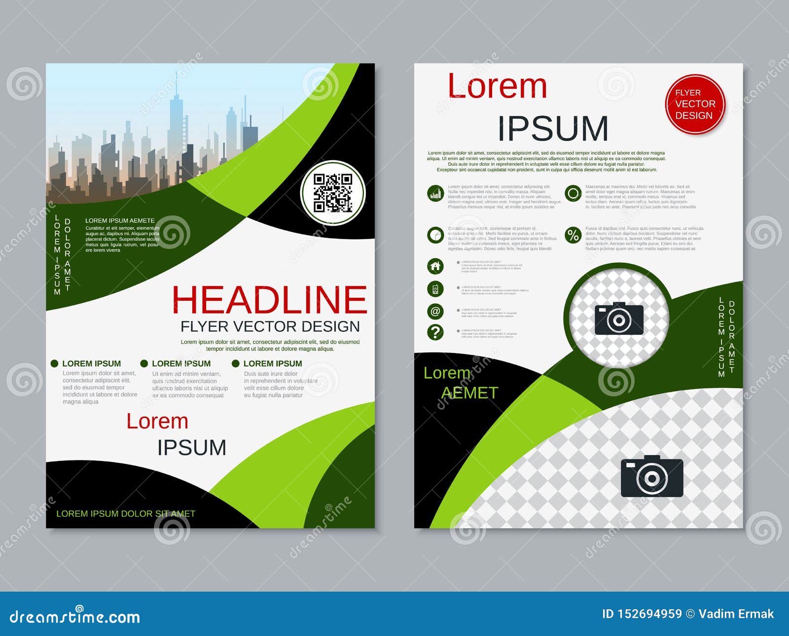 Modern Professional Two-sided Flyer Vector Design Template Stock Vector ...