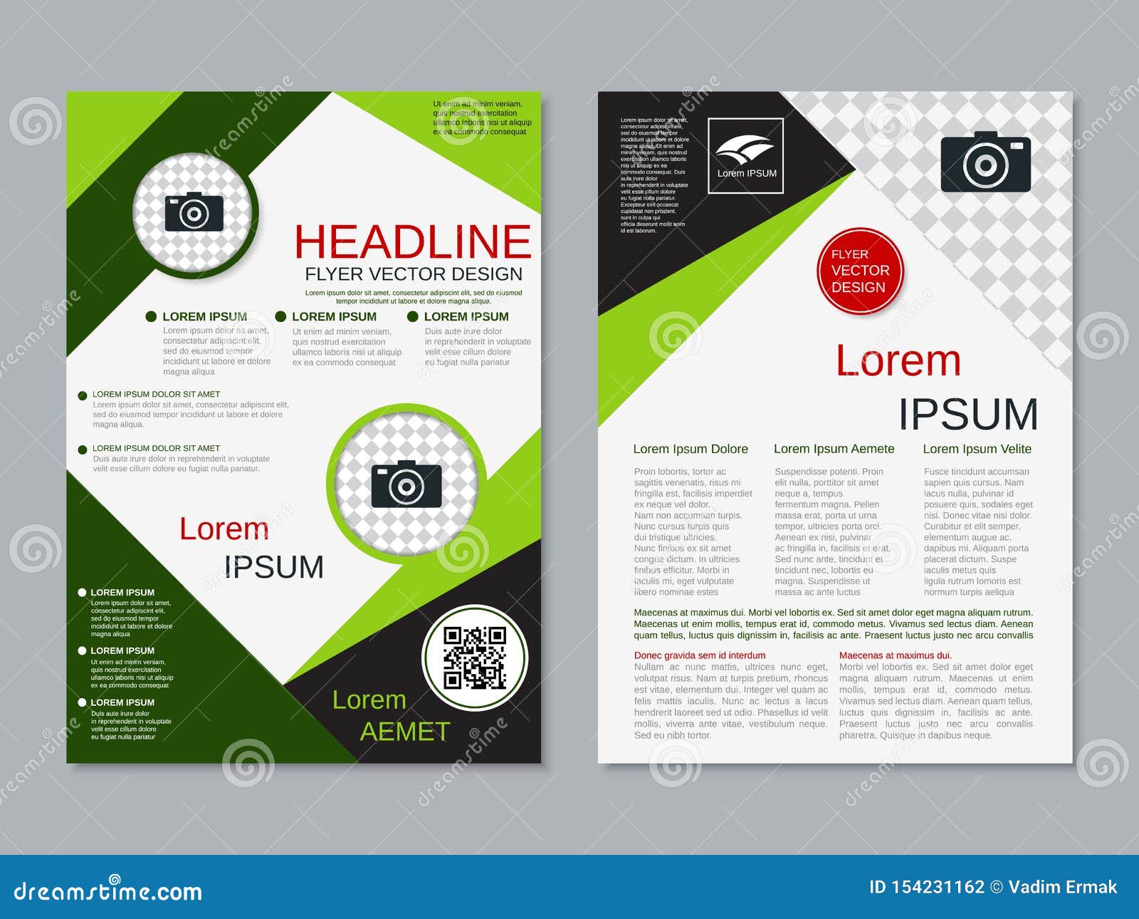 Modern Professional Two-sided Flyer Vector Design Template Stock Vector ...