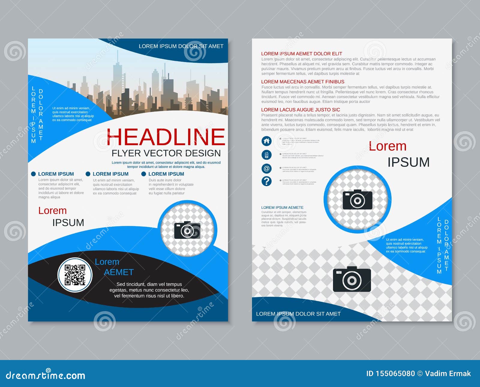 Modern Professional Two-sided Flyer Vector Design Template Stock Vector ...