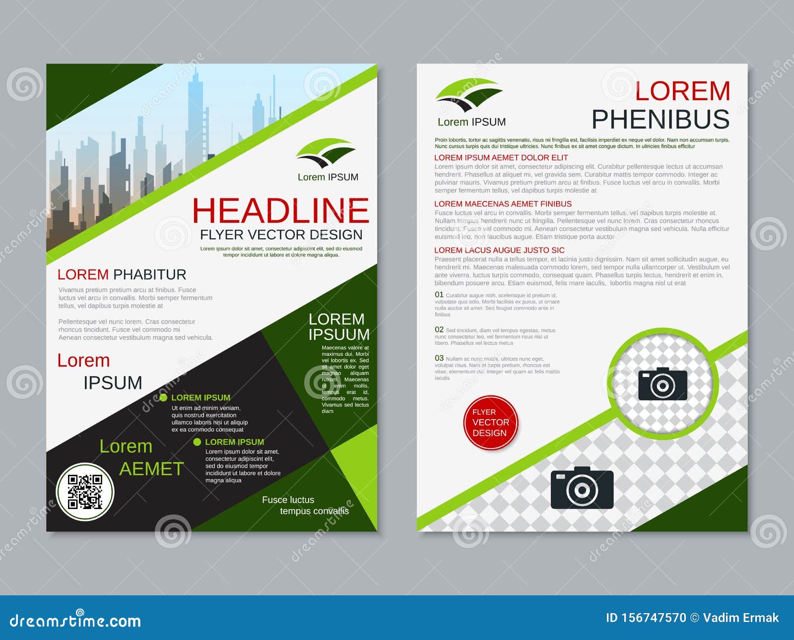 Modern Professional Two-sided Flyer Vector Design Template Stock Vector ...