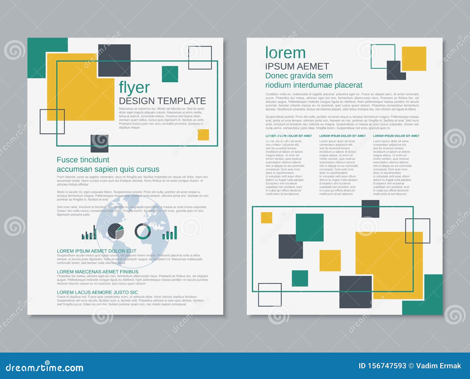 Modern Professional Two-sided Flyer Vector Design Template Stock Vector ...
