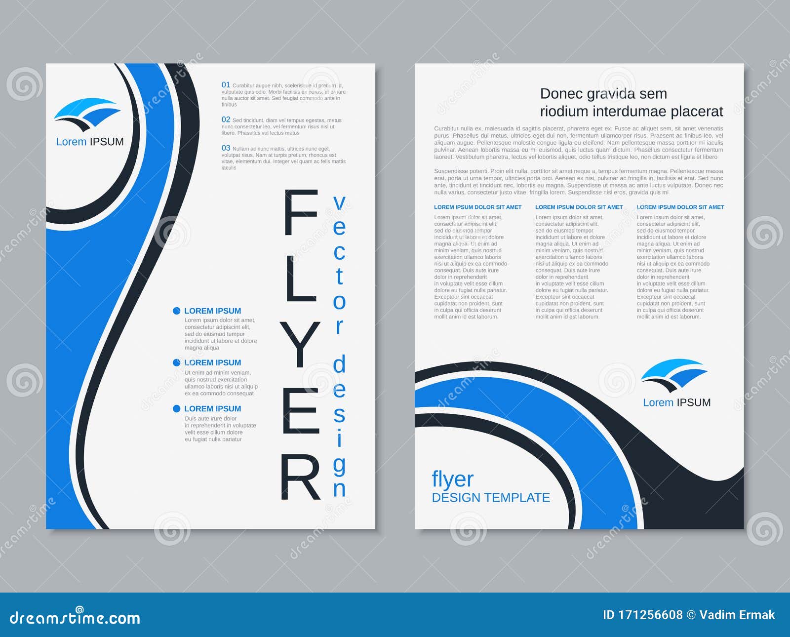 Modern Professional Two-sided Flyer Vector Design Template Stock Vector ...