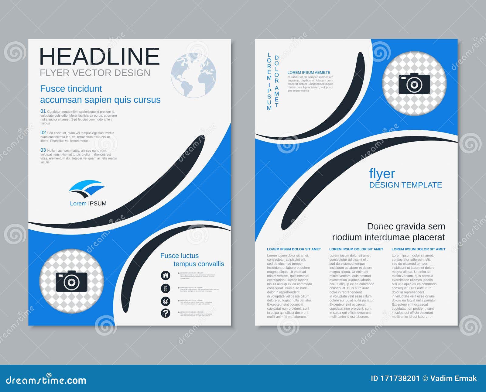 Modern Professional Two-sided Flyer Vector Design Template Stock Vector ...