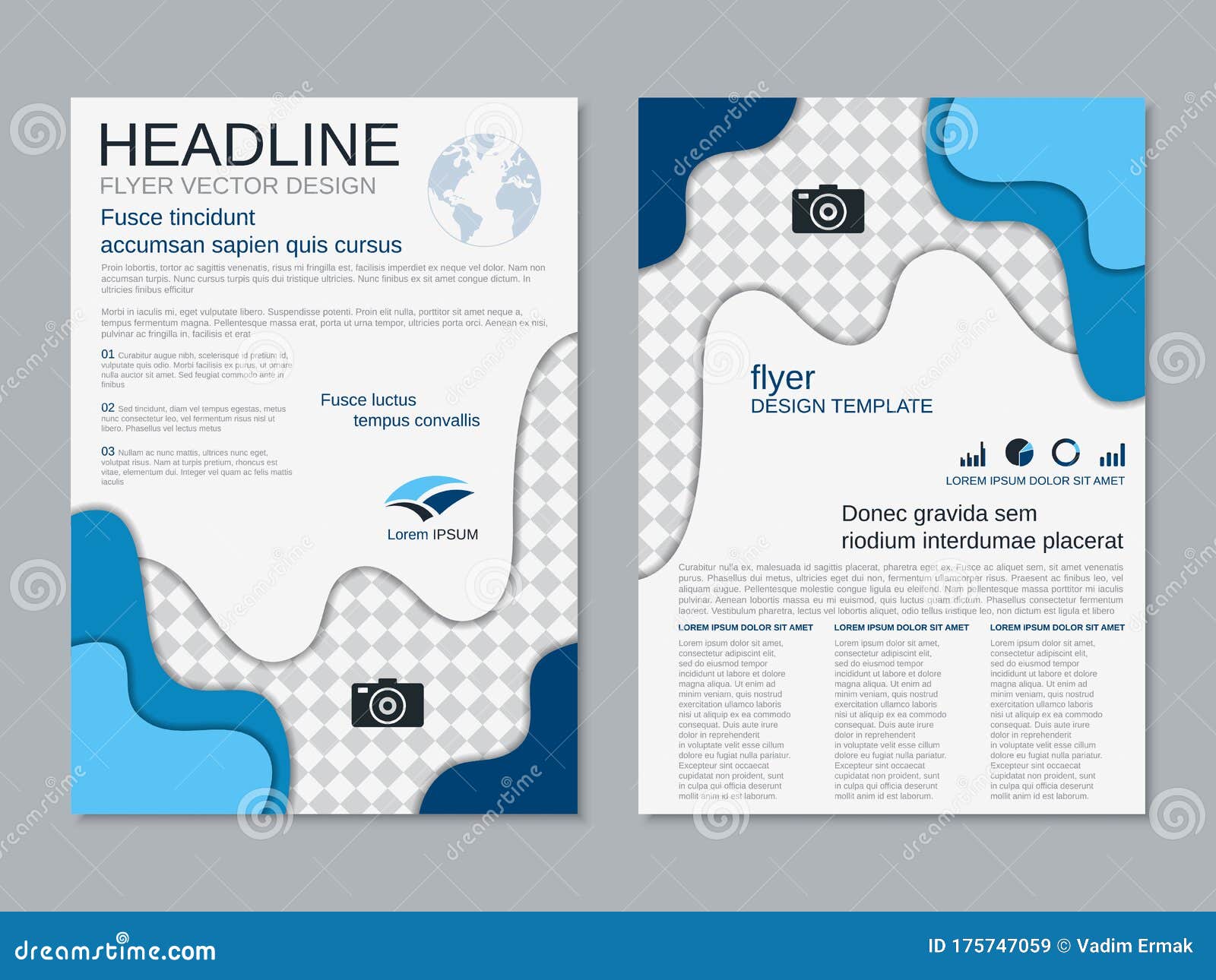 Modern Professional Two-sided Flyer Vector Design Template Stock Vector ...