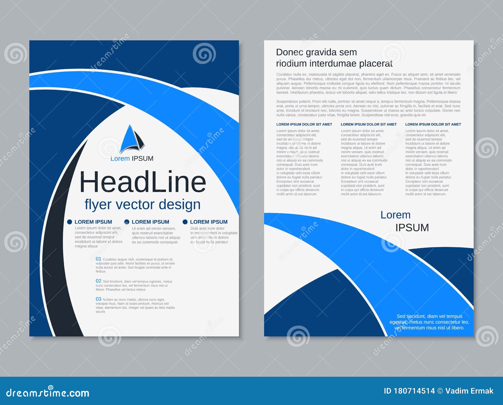 Modern Professional Two-sided Flyer Vector Design Template Stock Vector ...