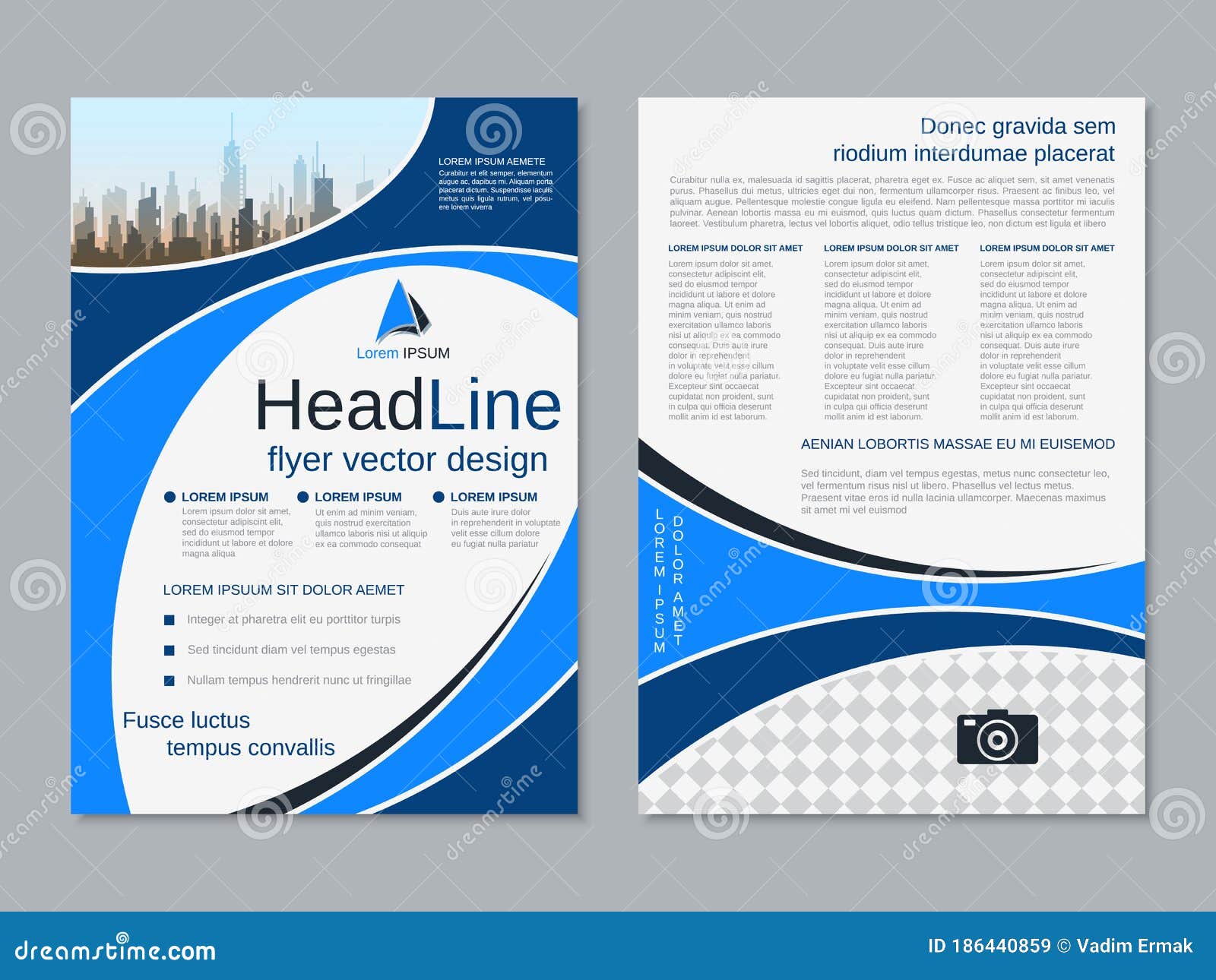 Modern Professional Two-sided Flyer Vector Design Template Stock Vector ...