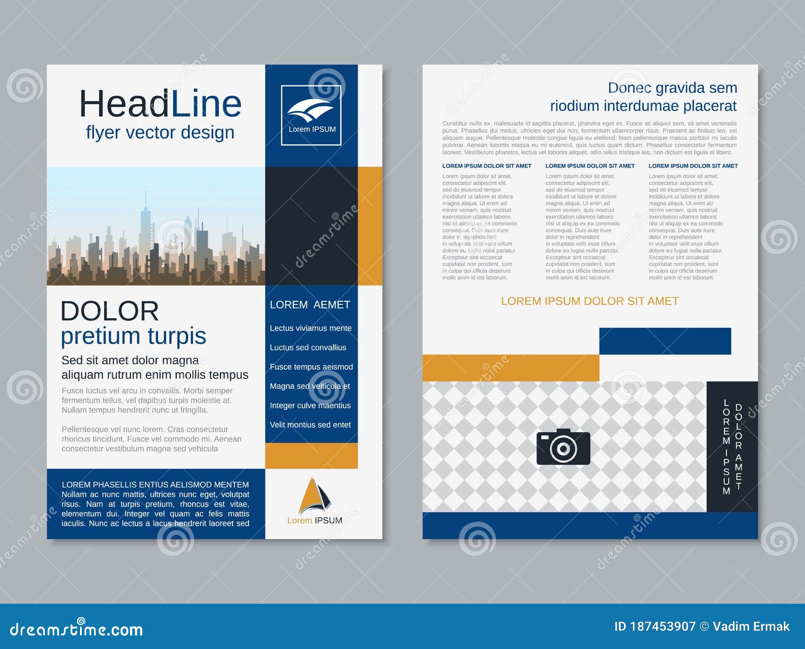 Modern Professional Two-sided Flyer Vector Design Template Stock Vector ...