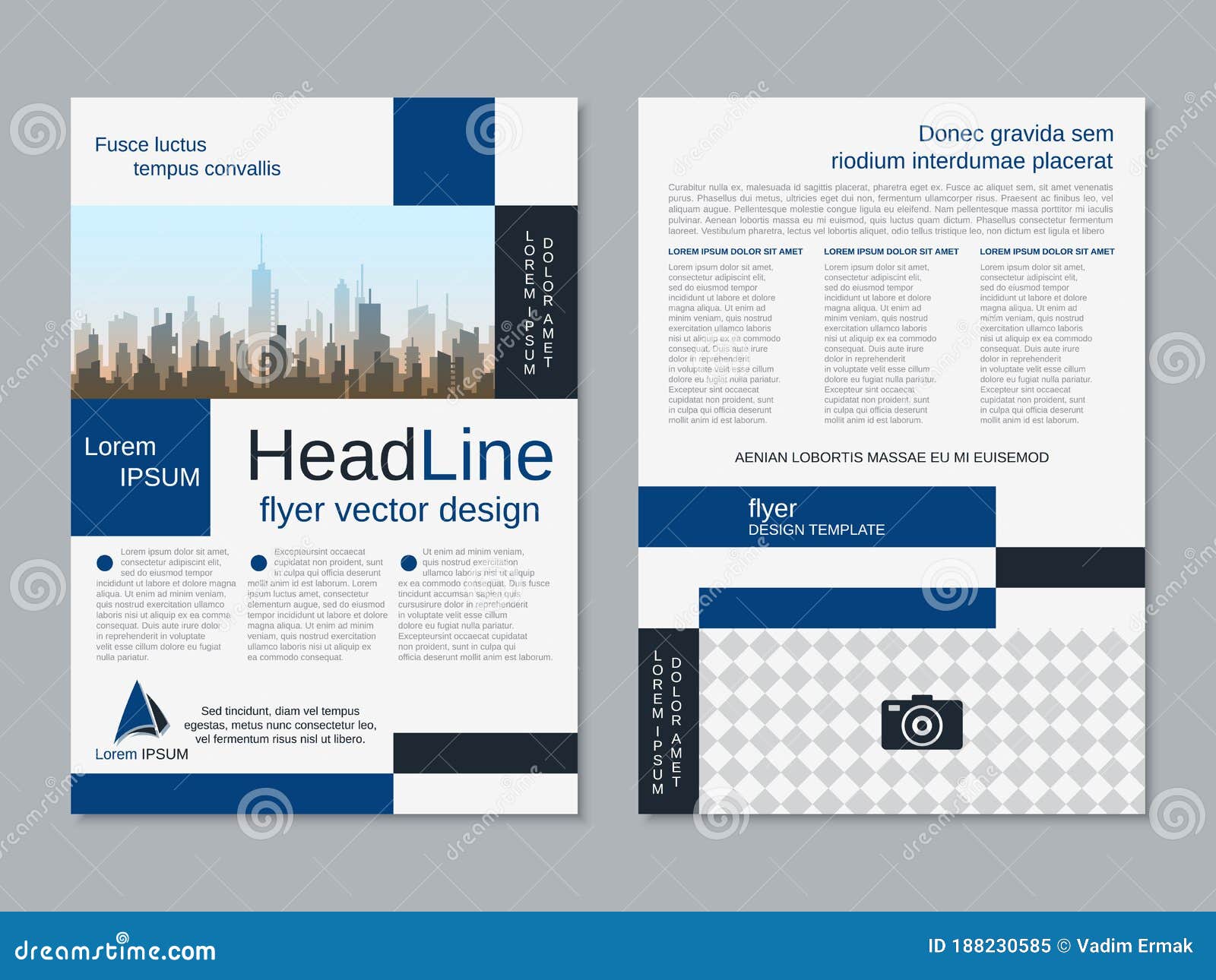 Modern Professional Two-sided Flyer Vector Design Template Stock Vector ...