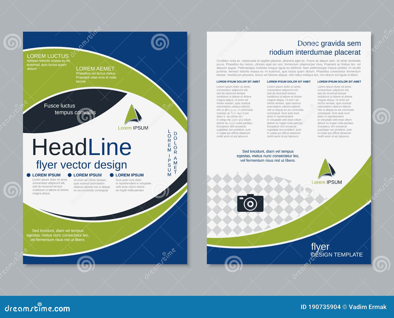 Modern Professional Two-sided Flyer Vector Design Template Stock Vector ...